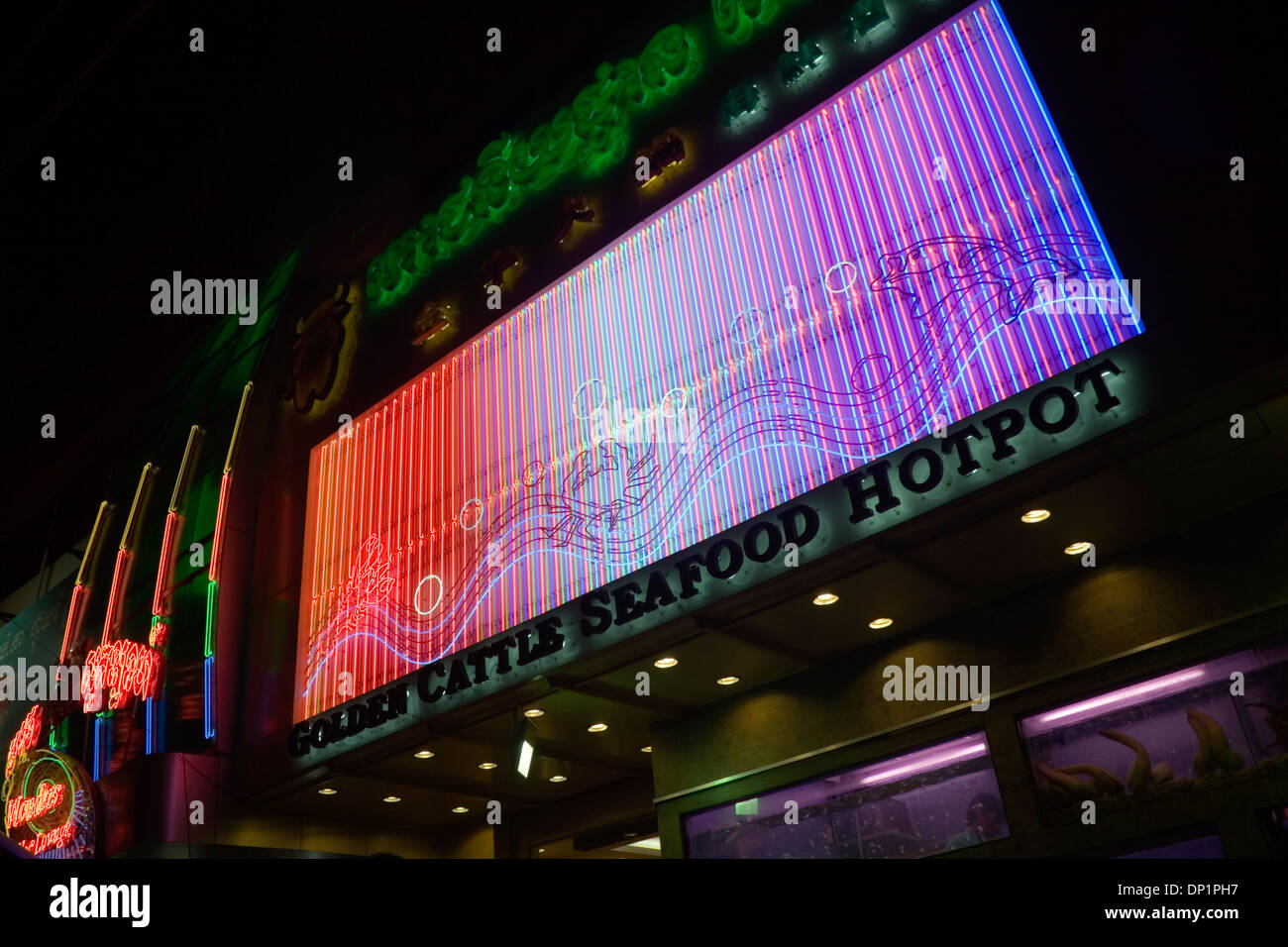 Tourists and local people visit the Golden Cattle Seafood Hotpot ...