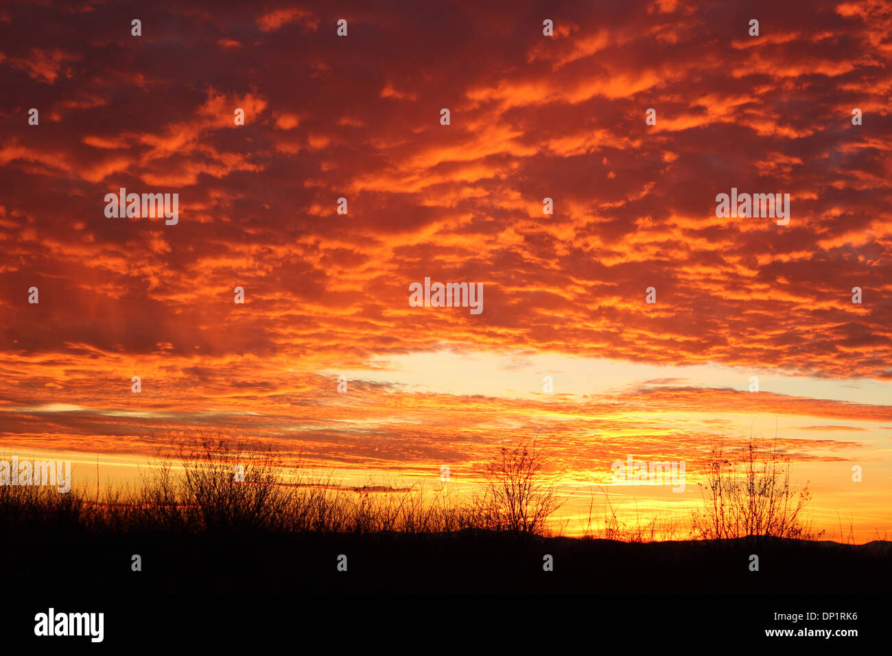 Orange Sunset, Epic Firesky Stock Photo - Alamy