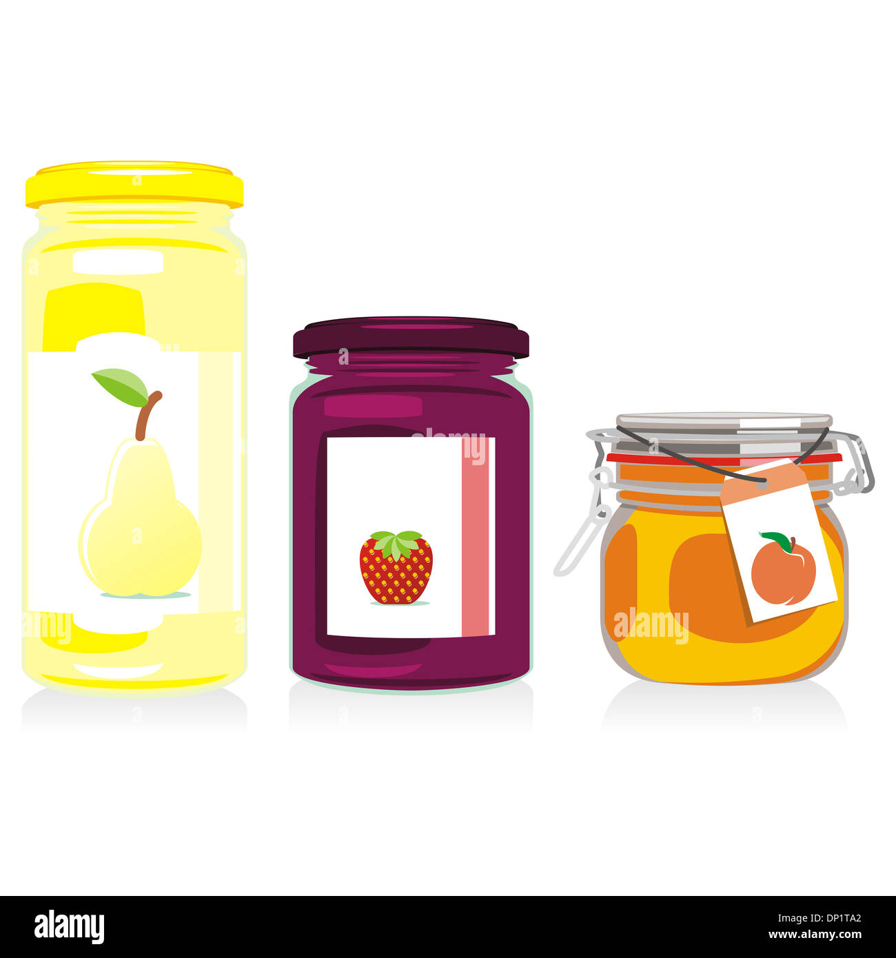 vector illustration of isolated jam jars set Stock Photo - Alamy