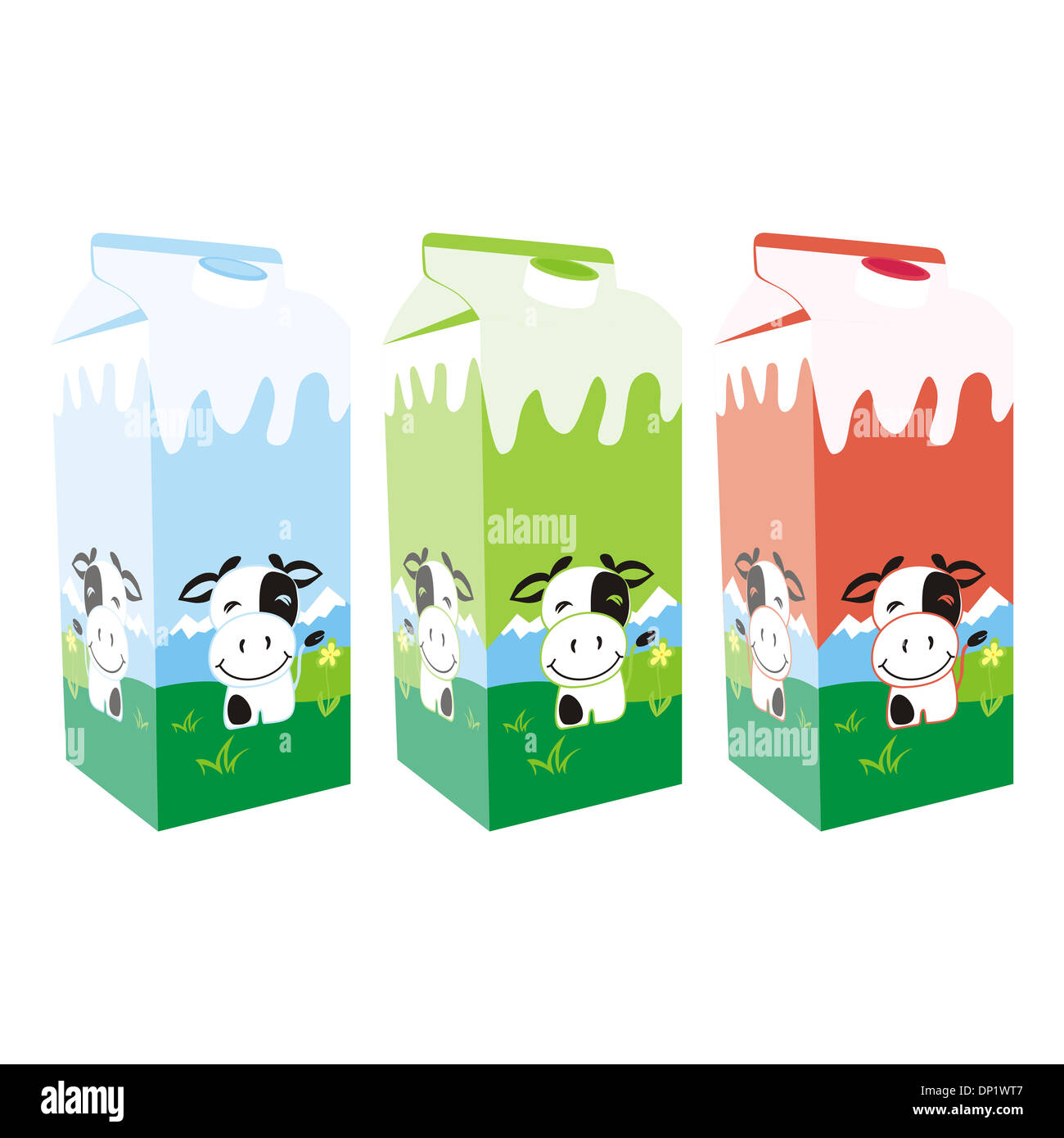vector illustration of isolated milk carton box Stock Photo - Alamy