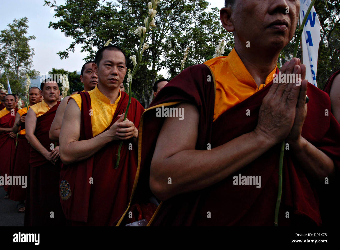 May 11, 2006; Magelang, INDONESIA; Bikshu journey from Mendhut Temple ...