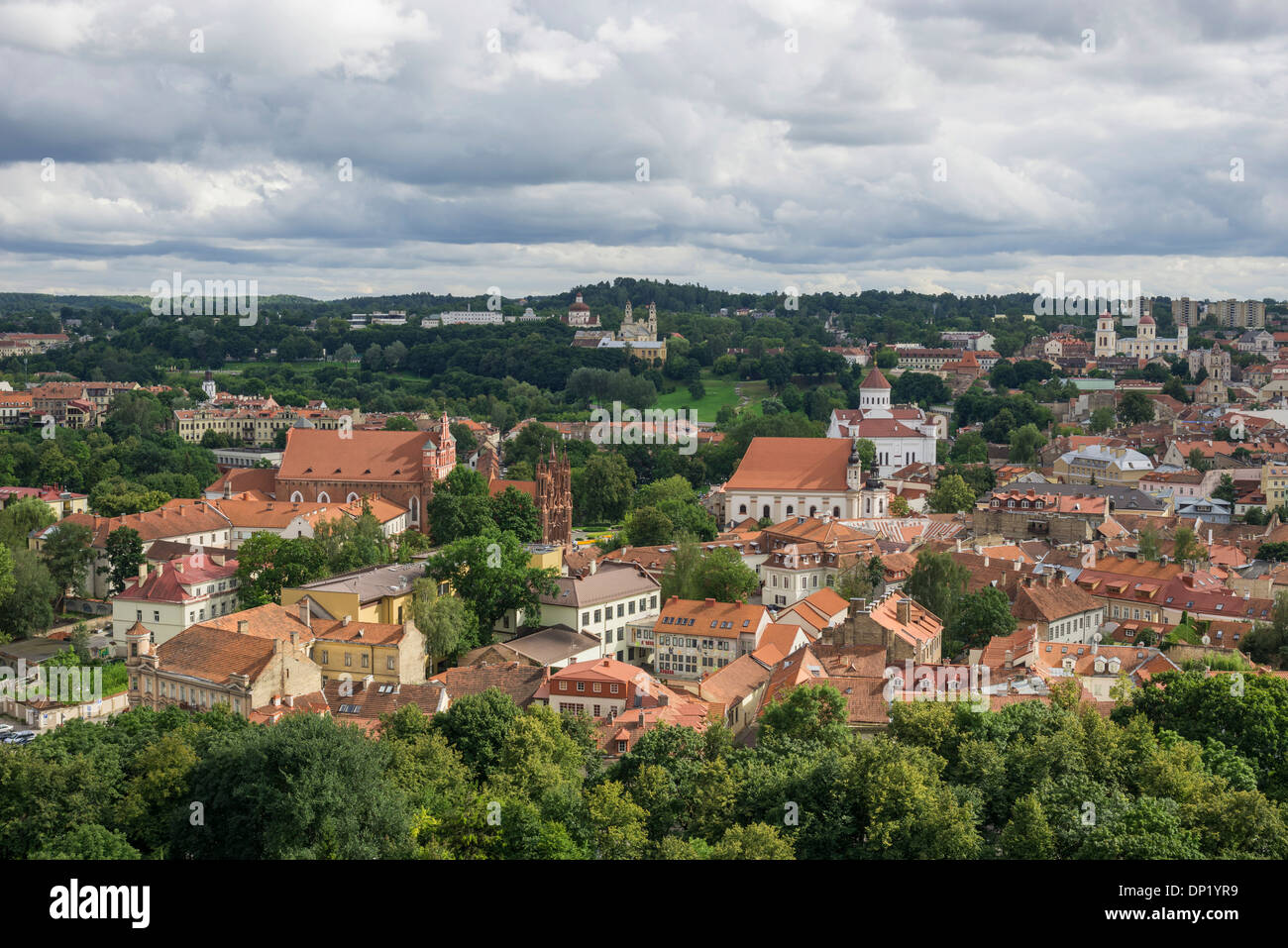 View from the Gediminas Tower of Vilnius, Senamiestis or Vilnius Old ...