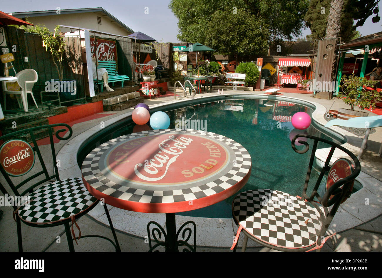 May 11, 2006; Escondido, CA, USA; A vintage Coca-Cola table and ...
