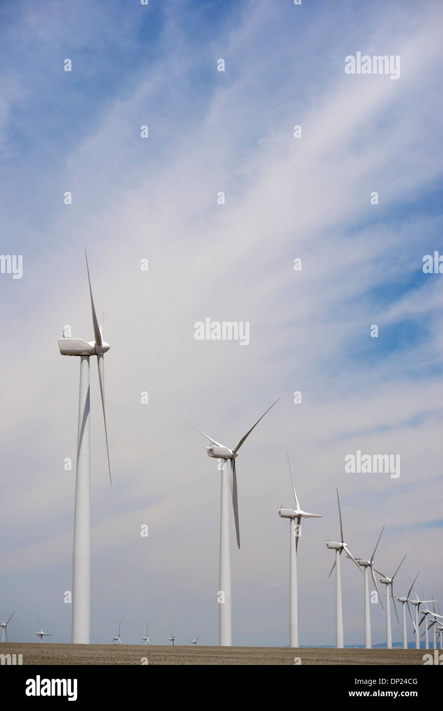 group of windmills for renewable electric energy production Stock Photo ...