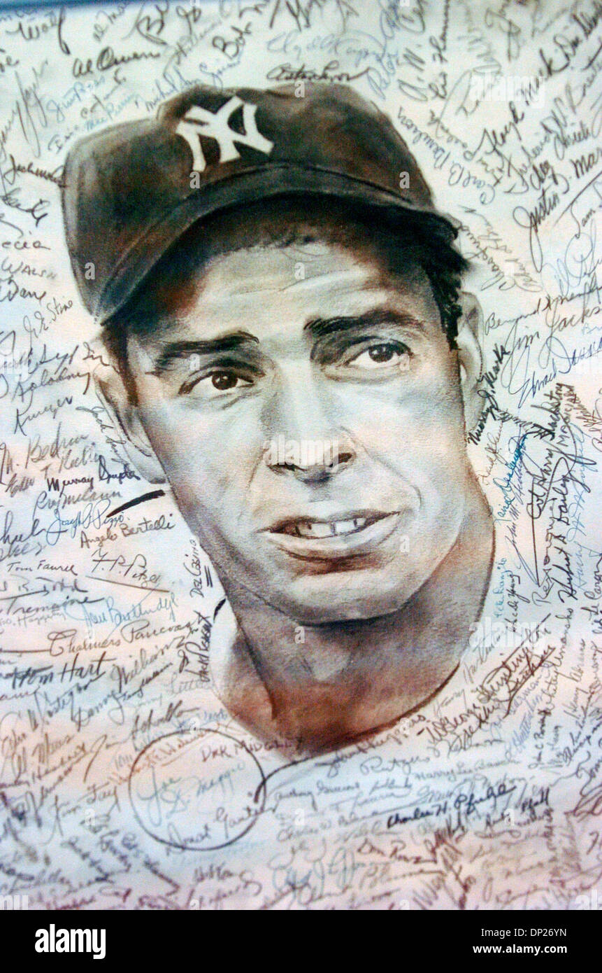 May 19, 2006; Manhattan, NY, USA; Joe DiMaggio artwork signed by ...