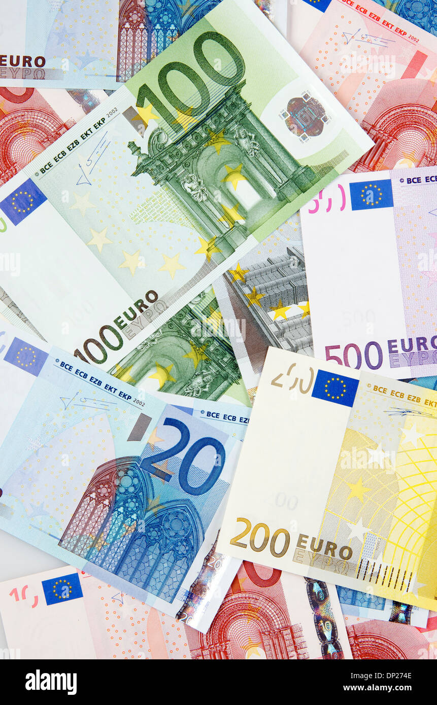 view of a diverse group of European banknotes Stock Photo - Alamy