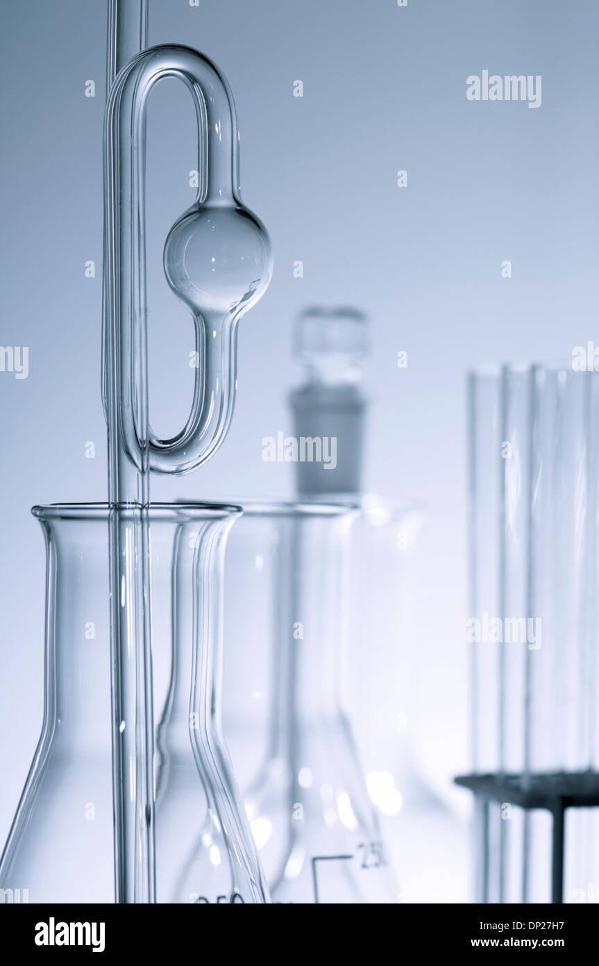 forefront of glass laboratory equipment for chemistry experiments Stock ...