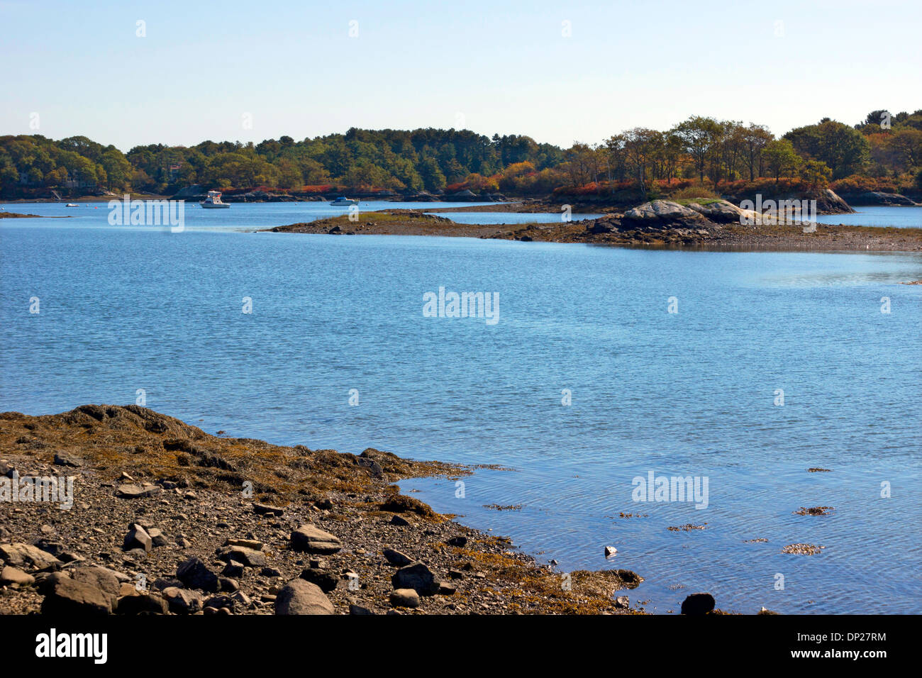 Coastal inlet just outside Portsmouth, New Hampshire, USA, viewed from ...