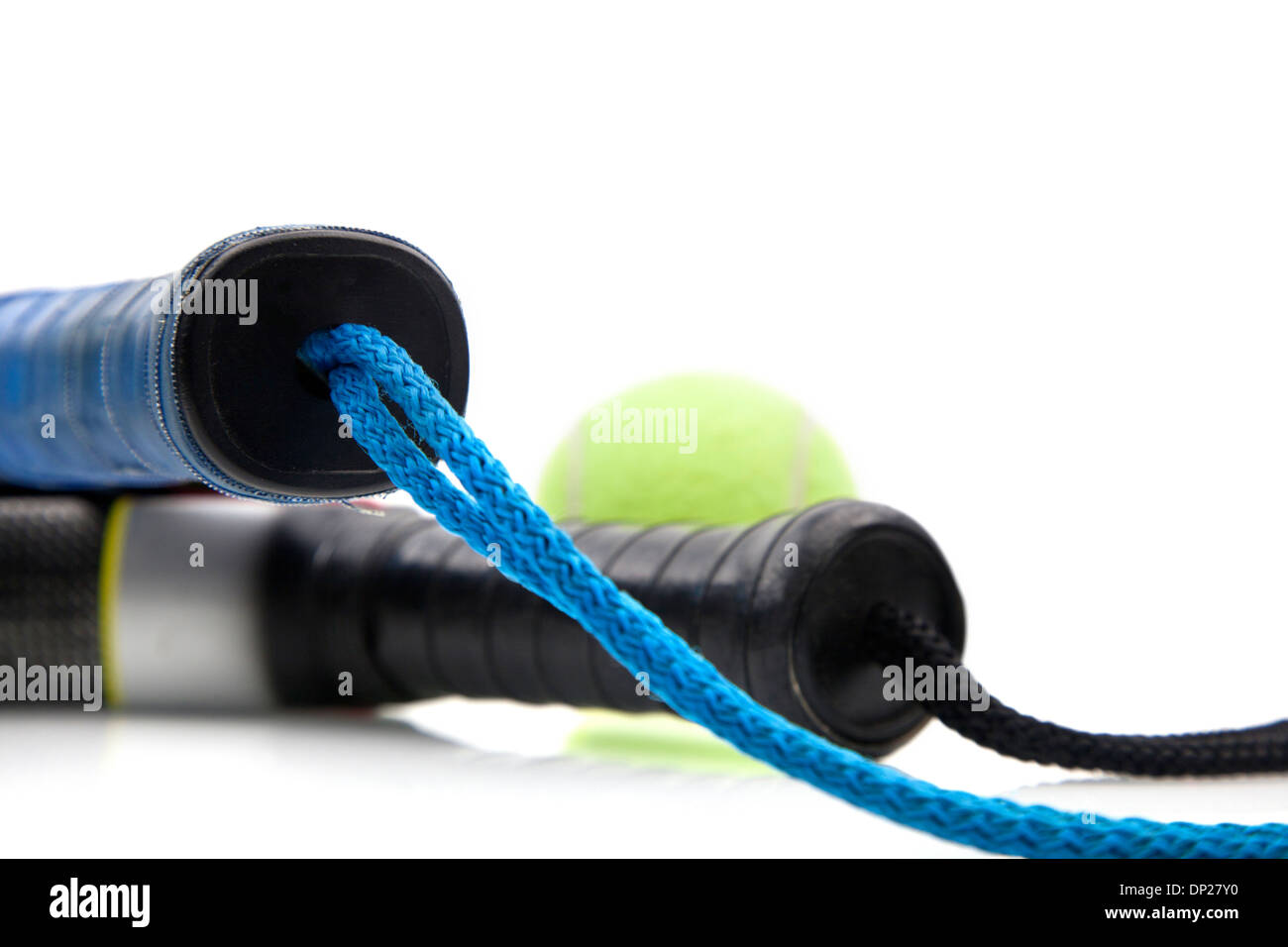Paddel racket grips and ball isolated on white background Stock Photo ...
