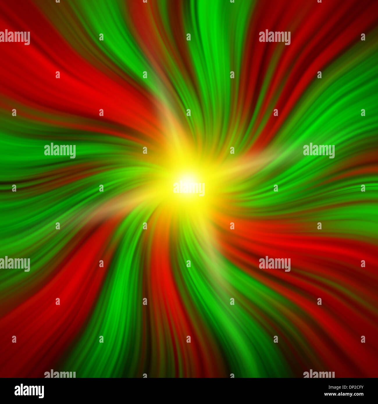 Abstract red & green swirling Christmas vortex with a starburst Stock ...