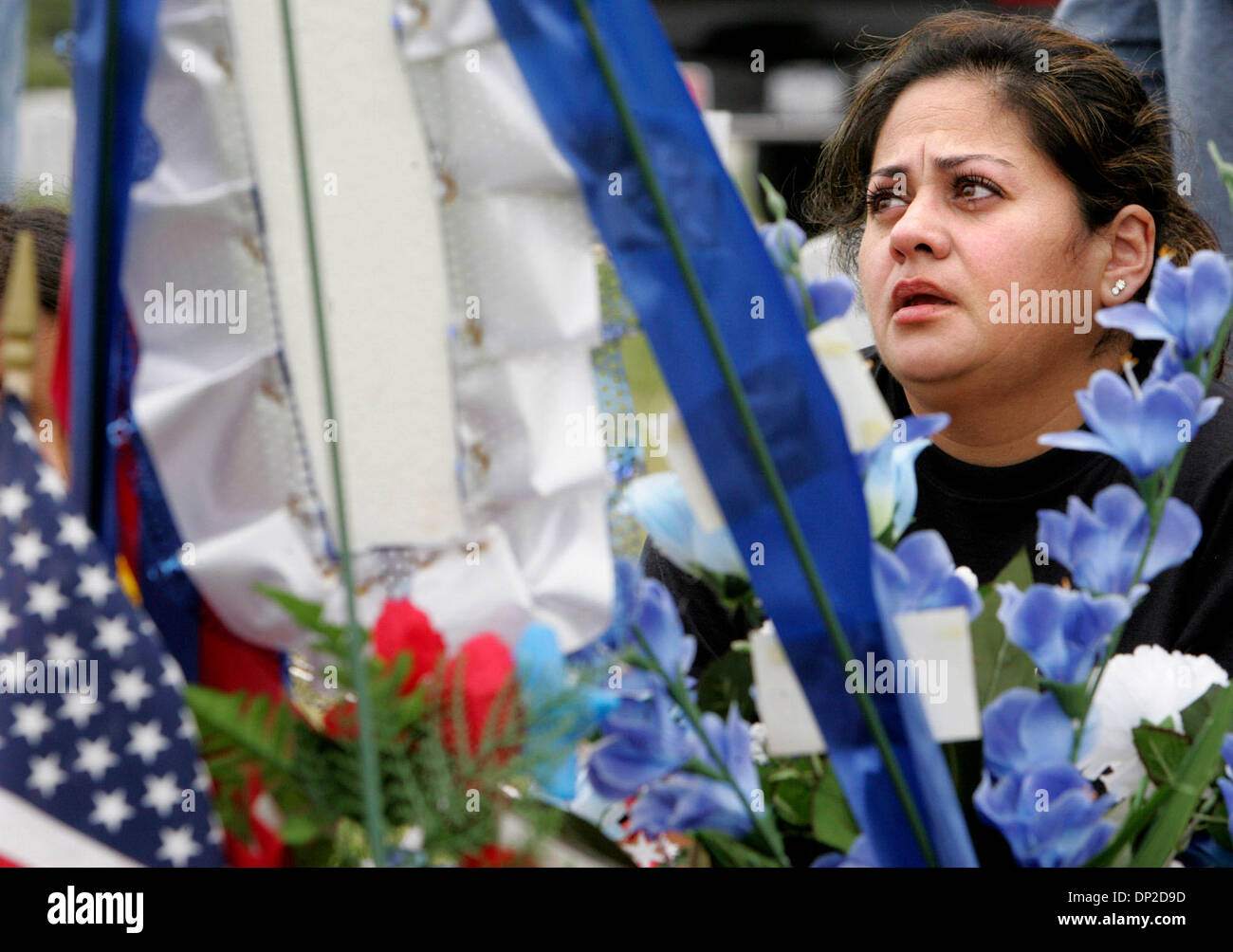 May 28, 2006; San Antonio, TX, USA; DELIA FLORES visits the grave of ...