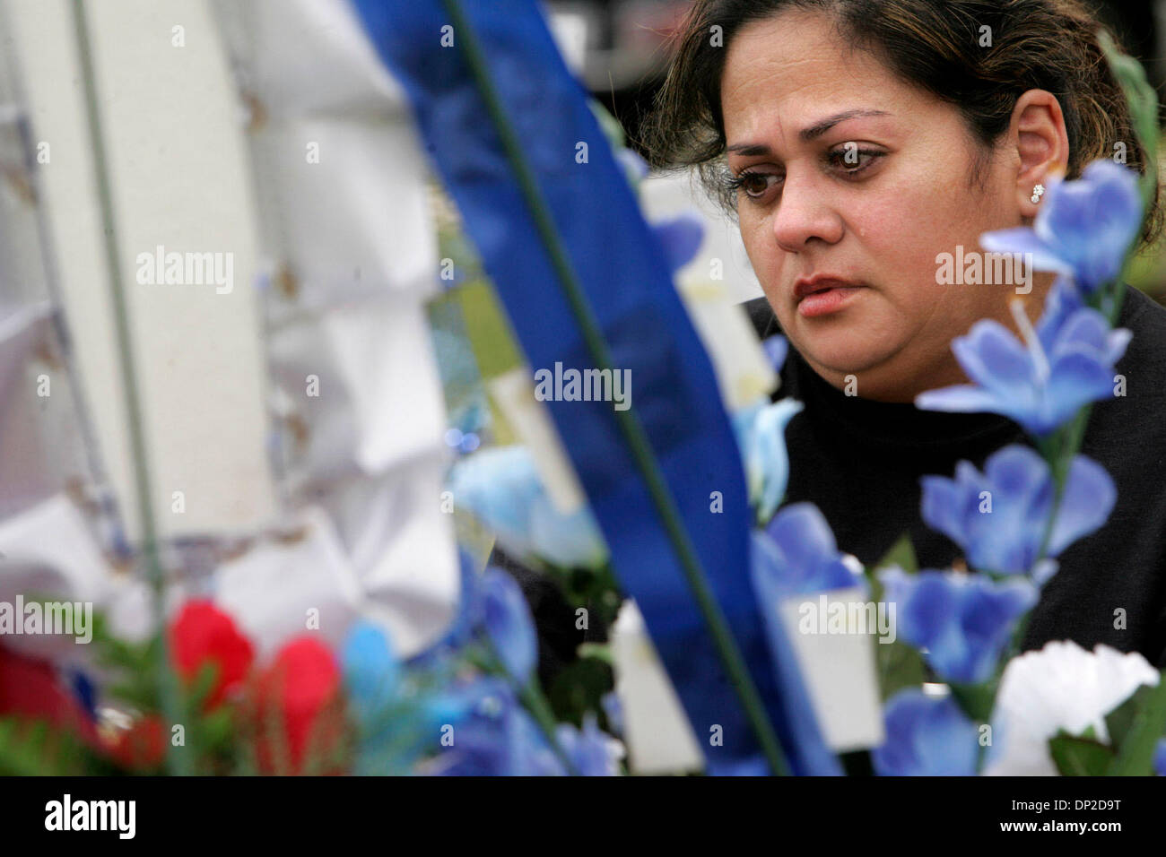 May 28, 2006; San Antonio, TX, USA; DELIA FLORES visits the grave of ...