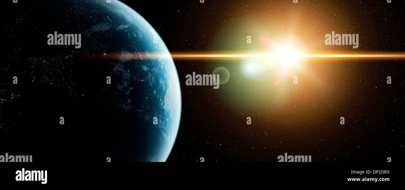 Earth and Sun, artwork Stock Photo - Alamy