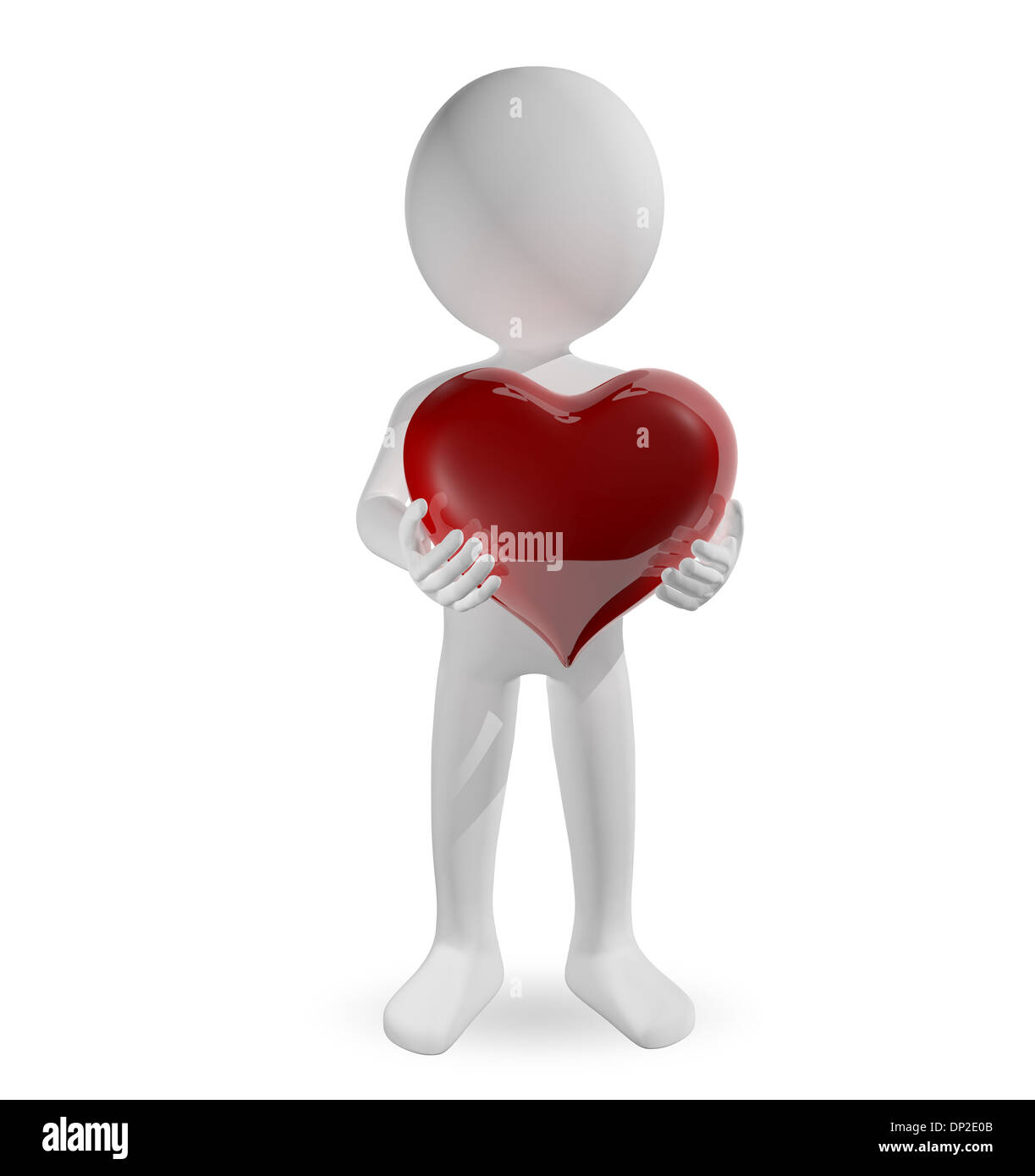 3d illustration of a man with a heart Stock Photo - Alamy