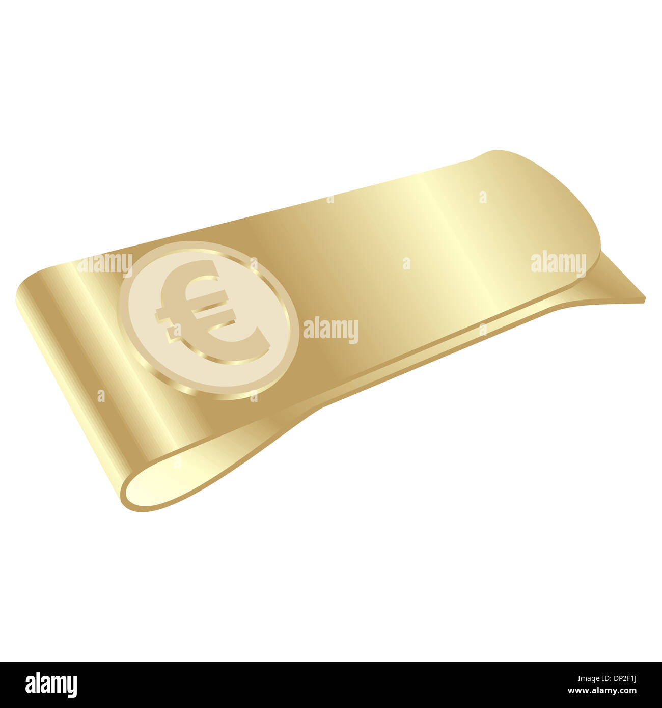 vector illustration of money clipper with euro symbol Stock Photo - Alamy