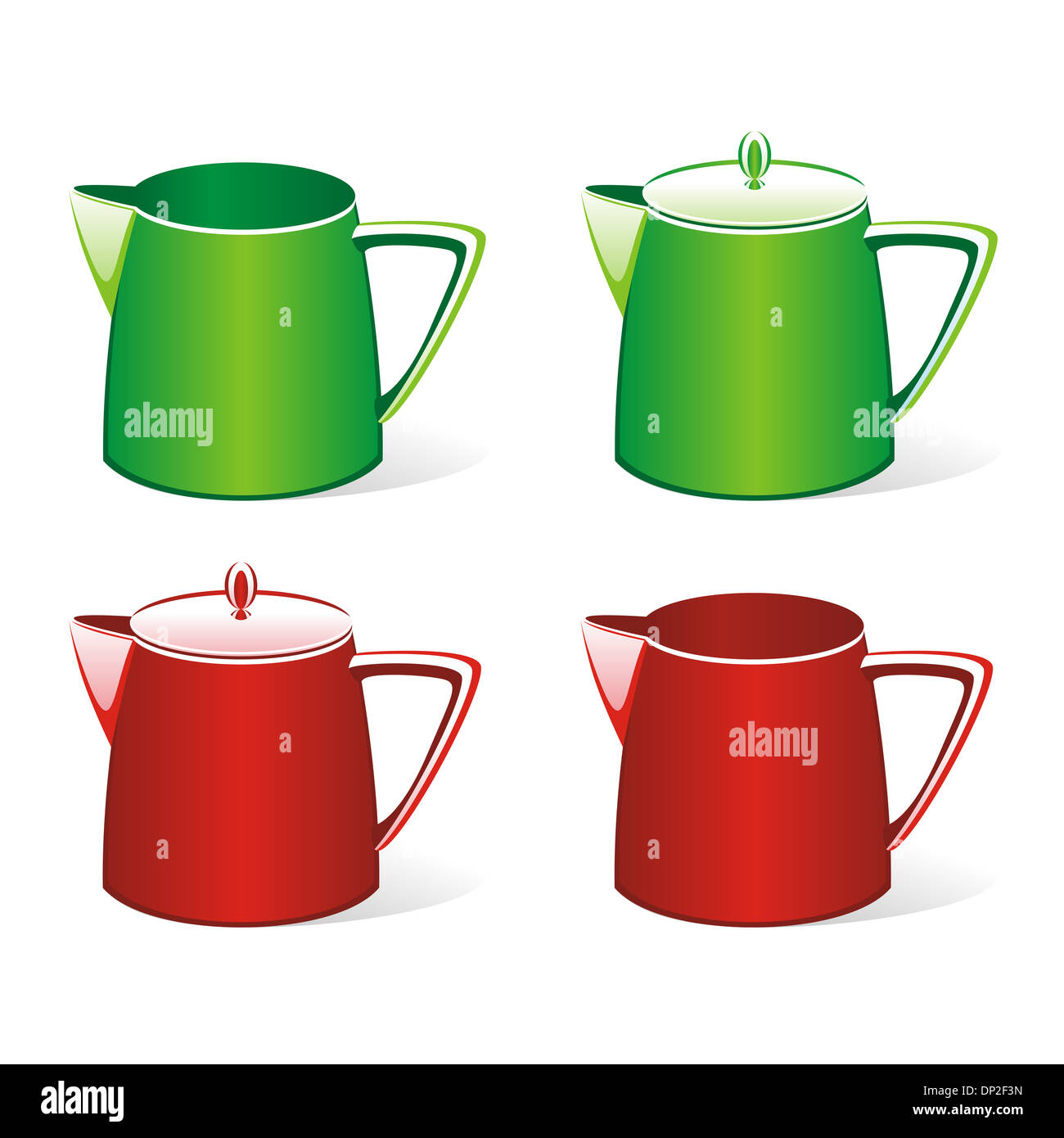 isolated colored milk jugs set Stock Photo - Alamy