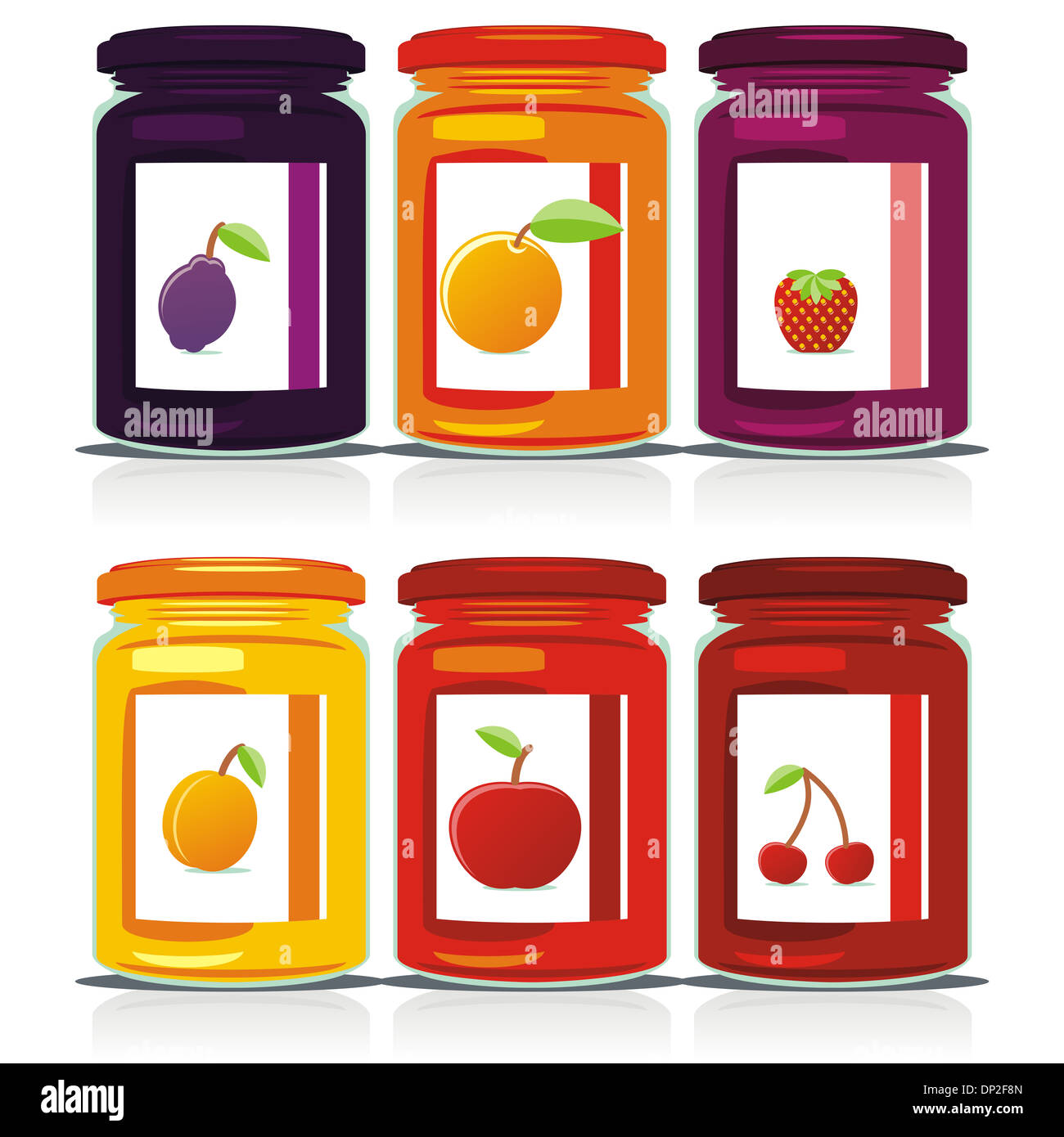 isolated jam jars set Stock Photo - Alamy