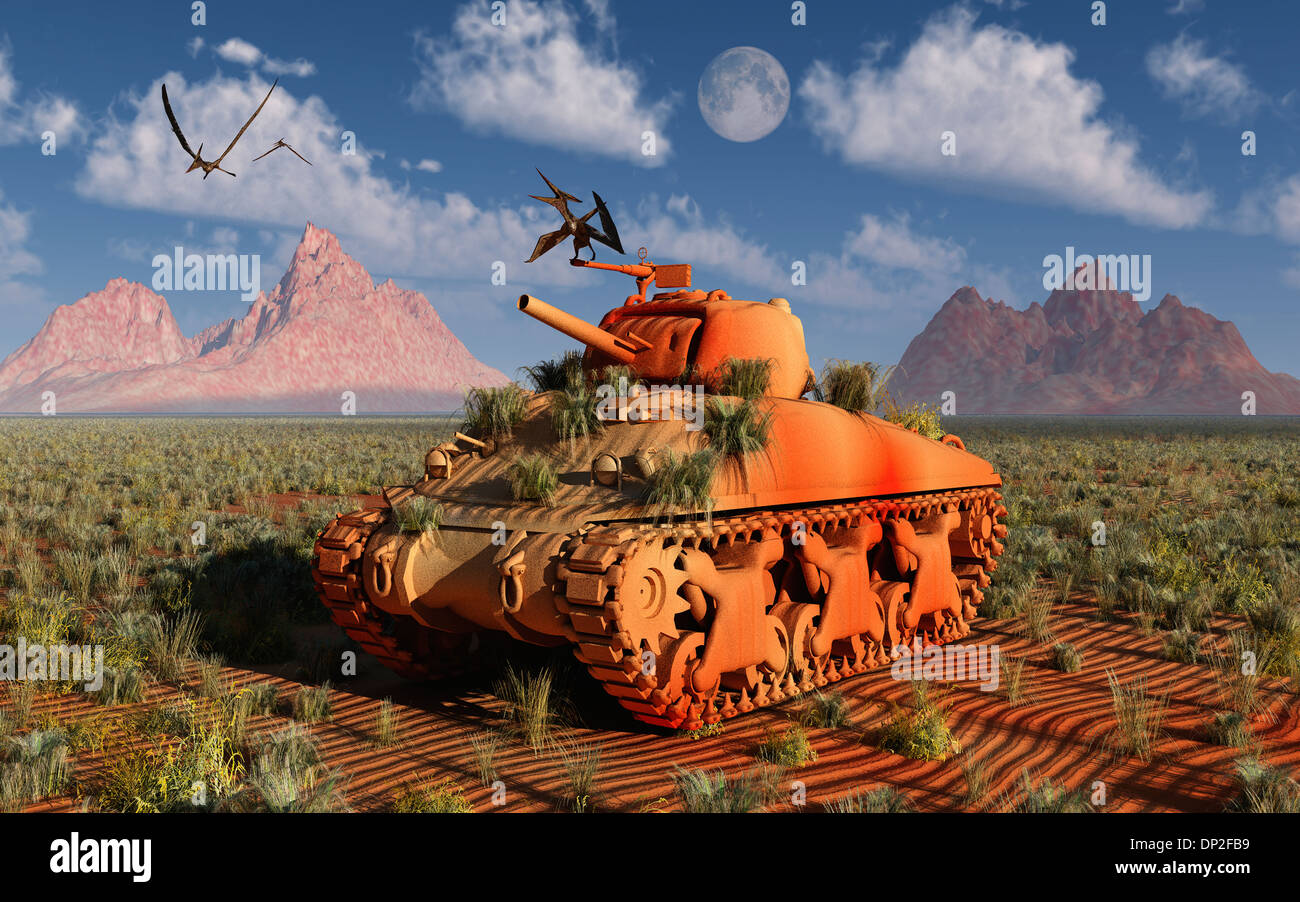 Prehistoric Sherman Tank Stock Photo - Alamy