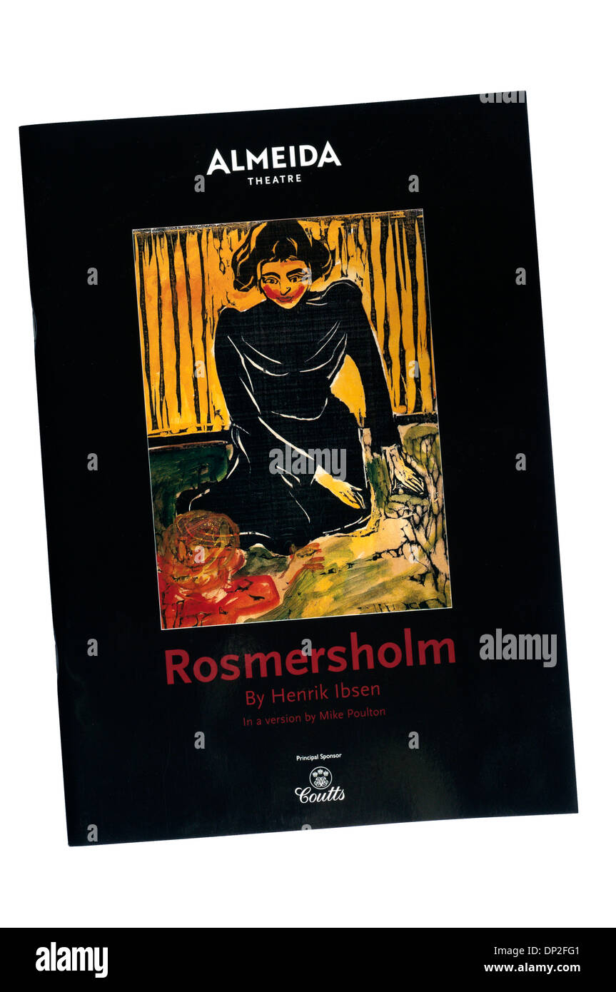 Programme for the 2008 production of Rosmersholm by Henrik Ibsen at the ...