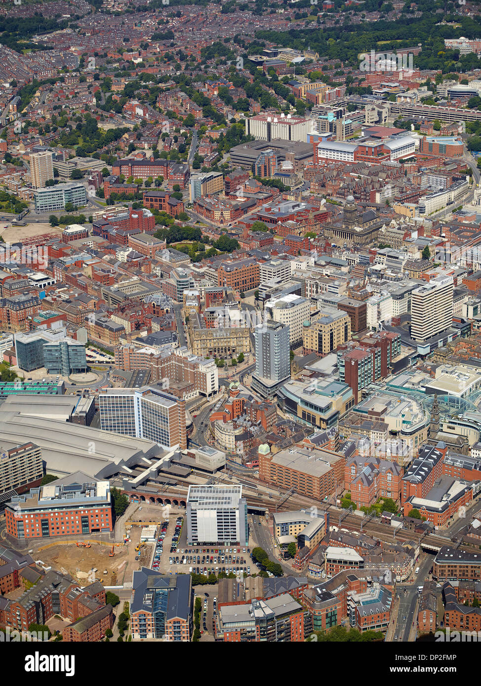 An aerial view of Leeds City Centre, business and financial area, West ...
