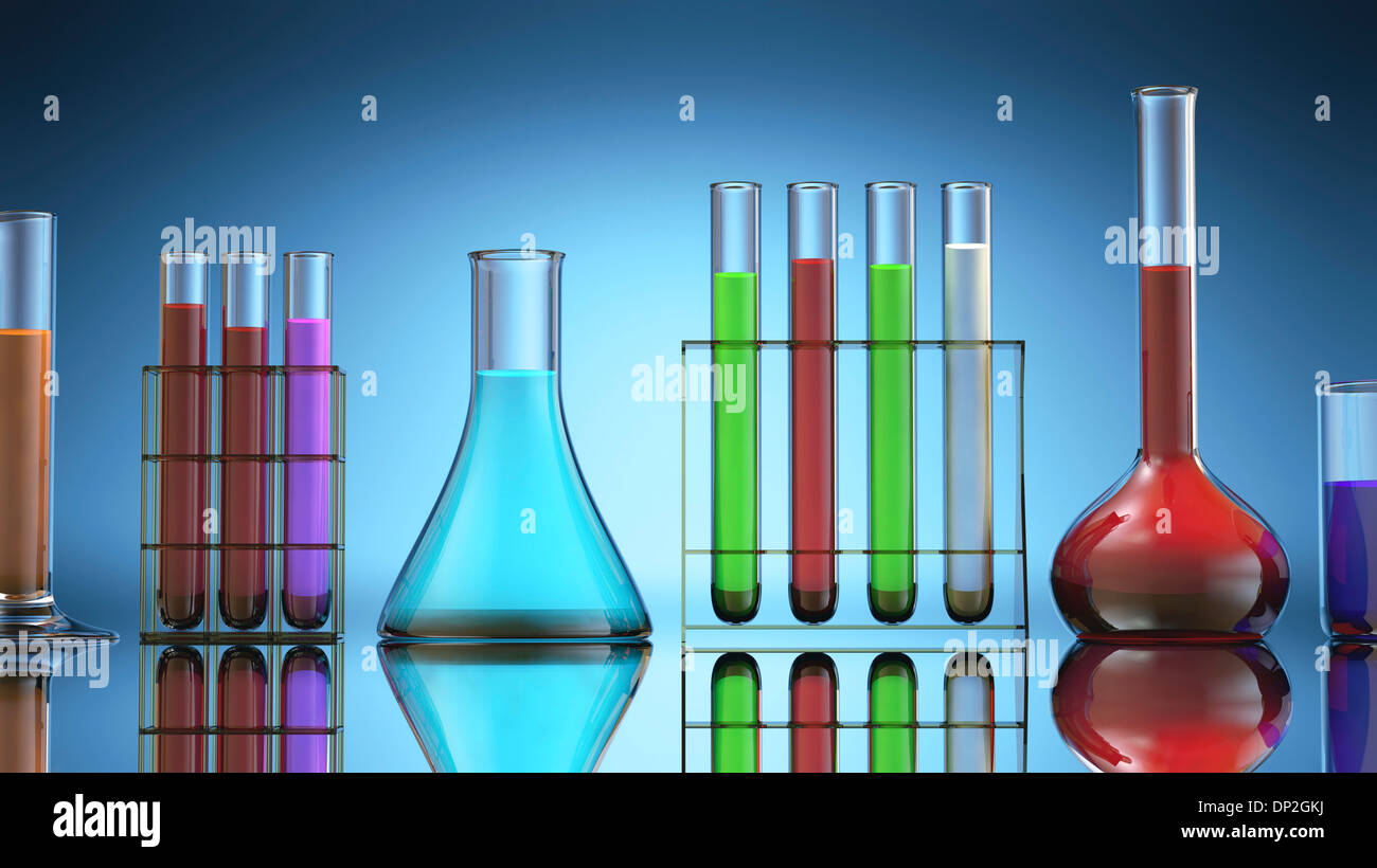 Laboratory glassware, artwork Stock Photo - Alamy