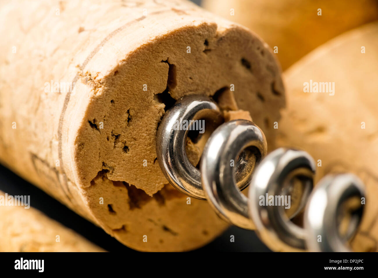 Corkscrew and cork Stock Photo - Alamy
