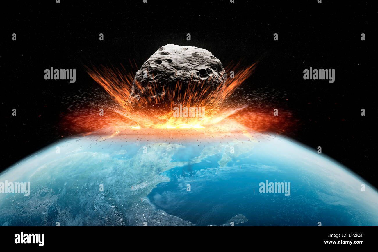 Asteroid impact, artwork Stock Photo - Alamy