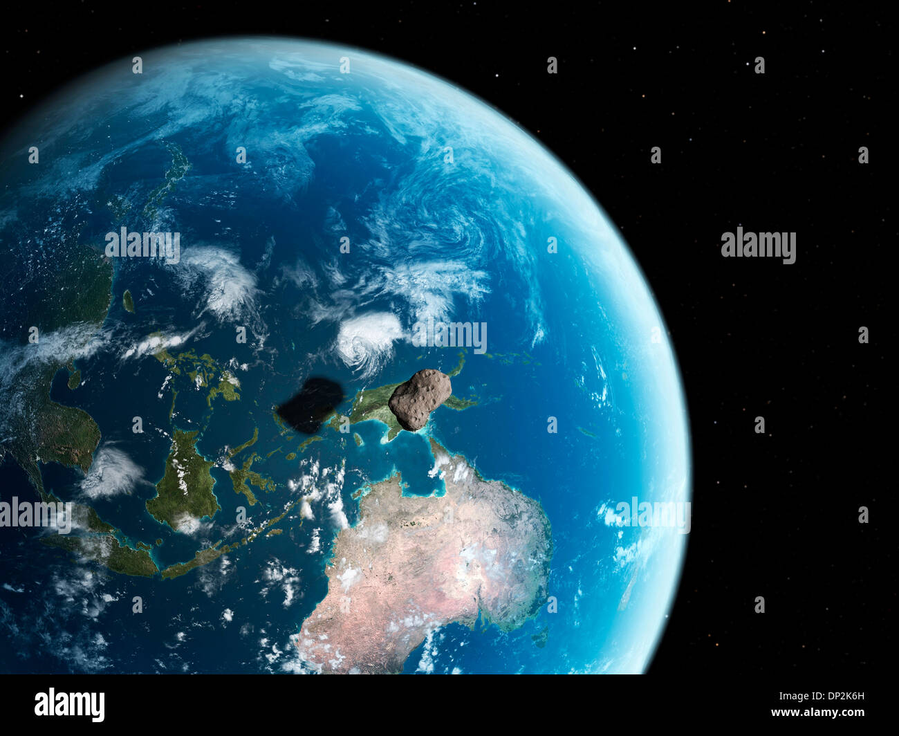 Asteroid approaching Earth, artwork Stock Photo - Alamy