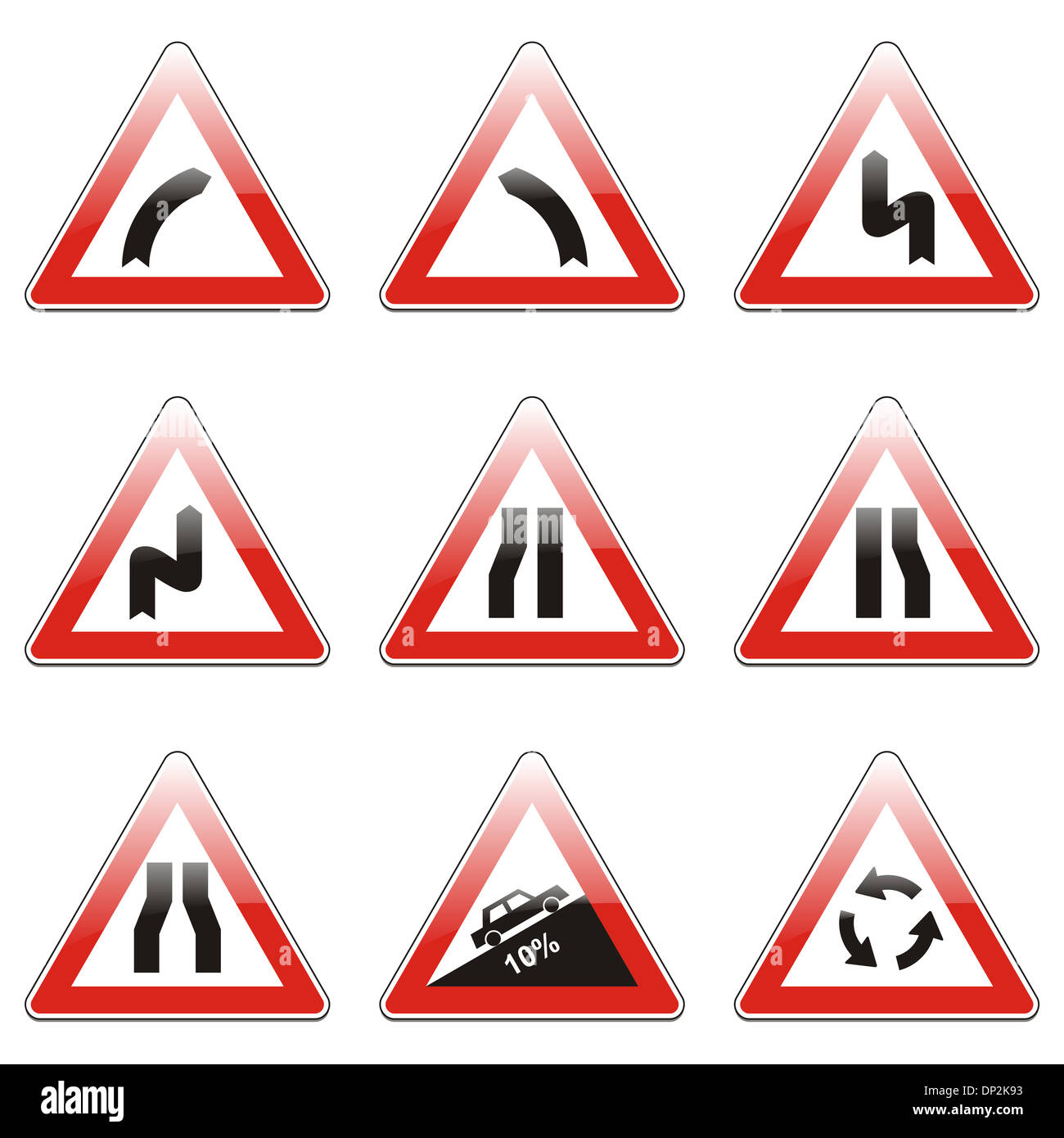 isolated european road signs with details Stock Photo - Alamy
