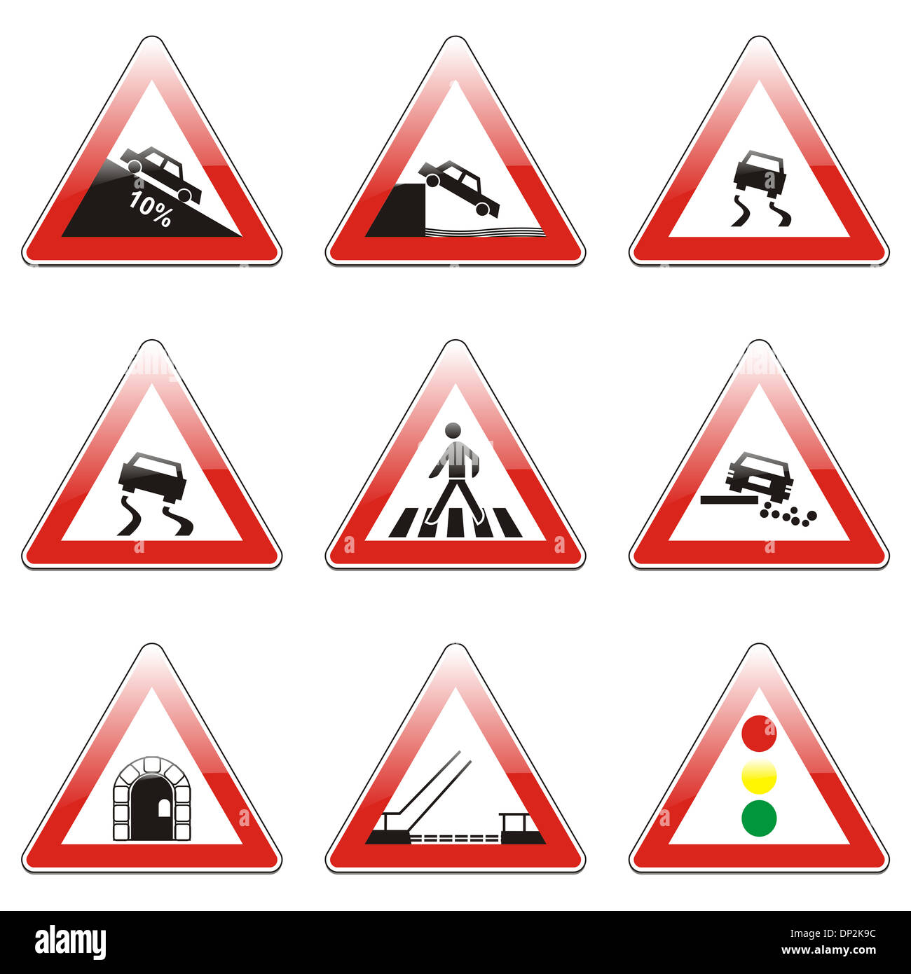 Isolated european road signs details Cut Out Stock Images & Pictures ...