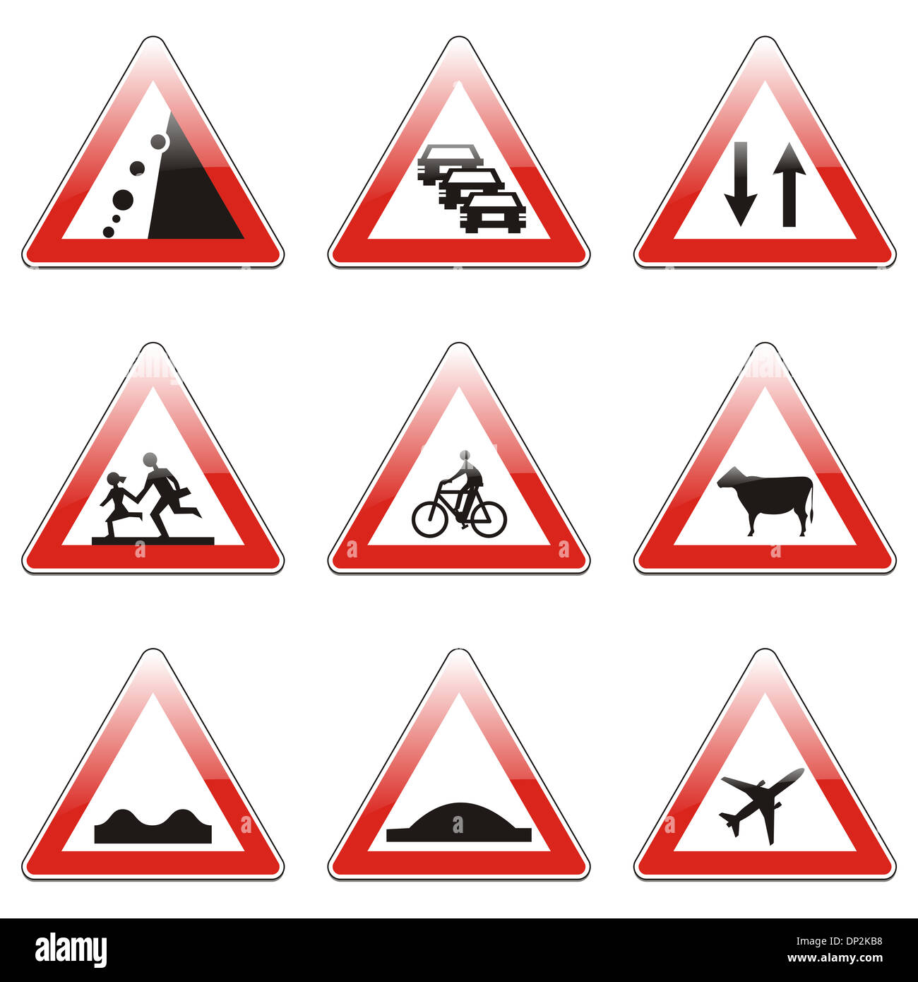 isolated european road signs with details Stock Photo - Alamy