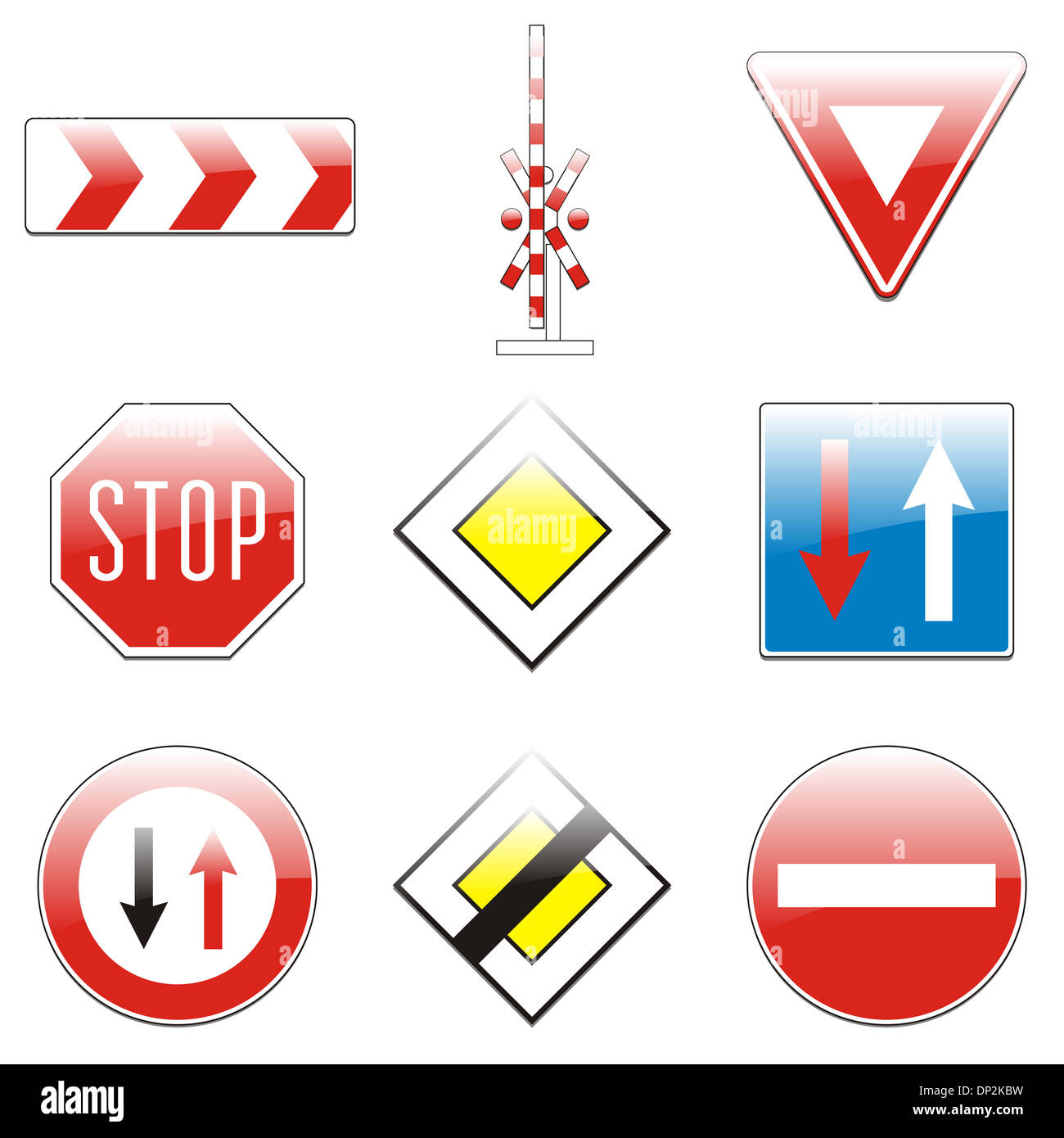 isolated european road signs with details Stock Photo - Alamy