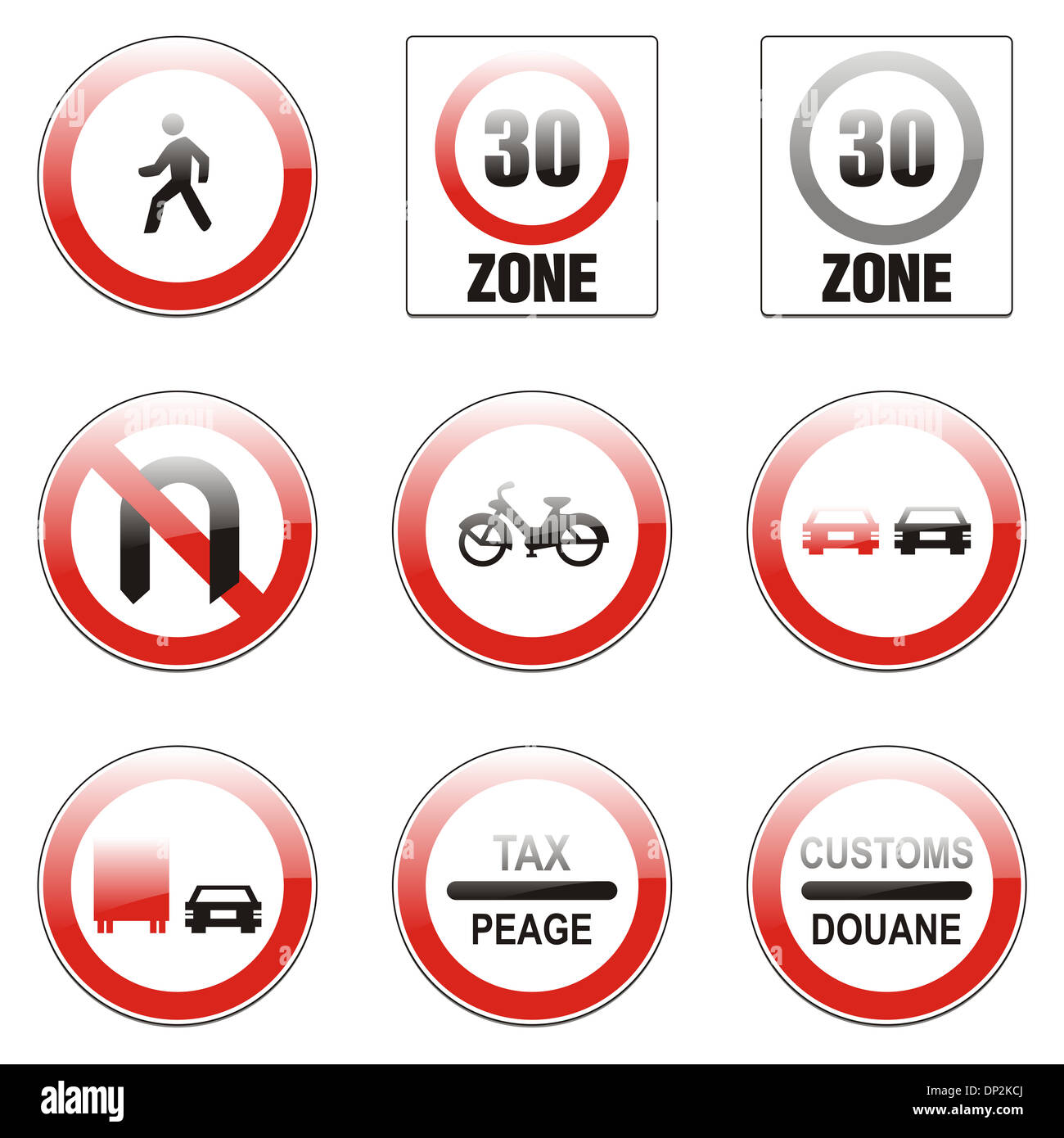 isolated european road signs with details Stock Photo - Alamy