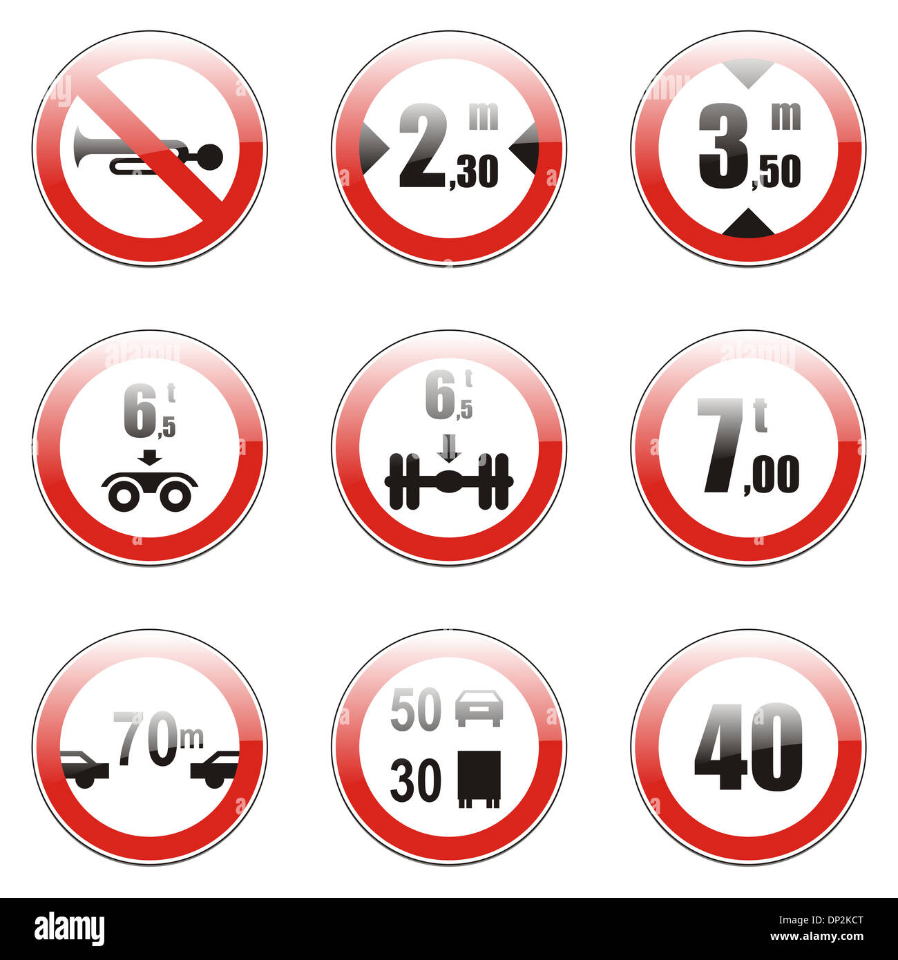 isolated european road signs with details Stock Photo - Alamy