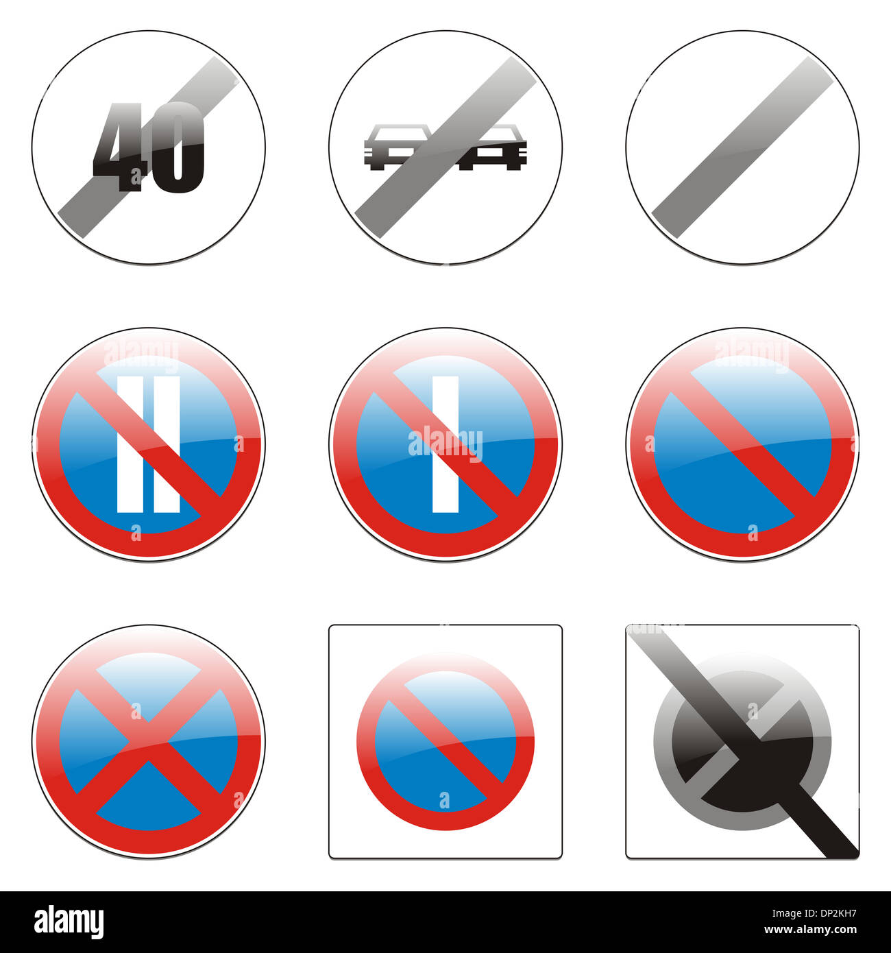 isolated european road signs with details Stock Photo - Alamy