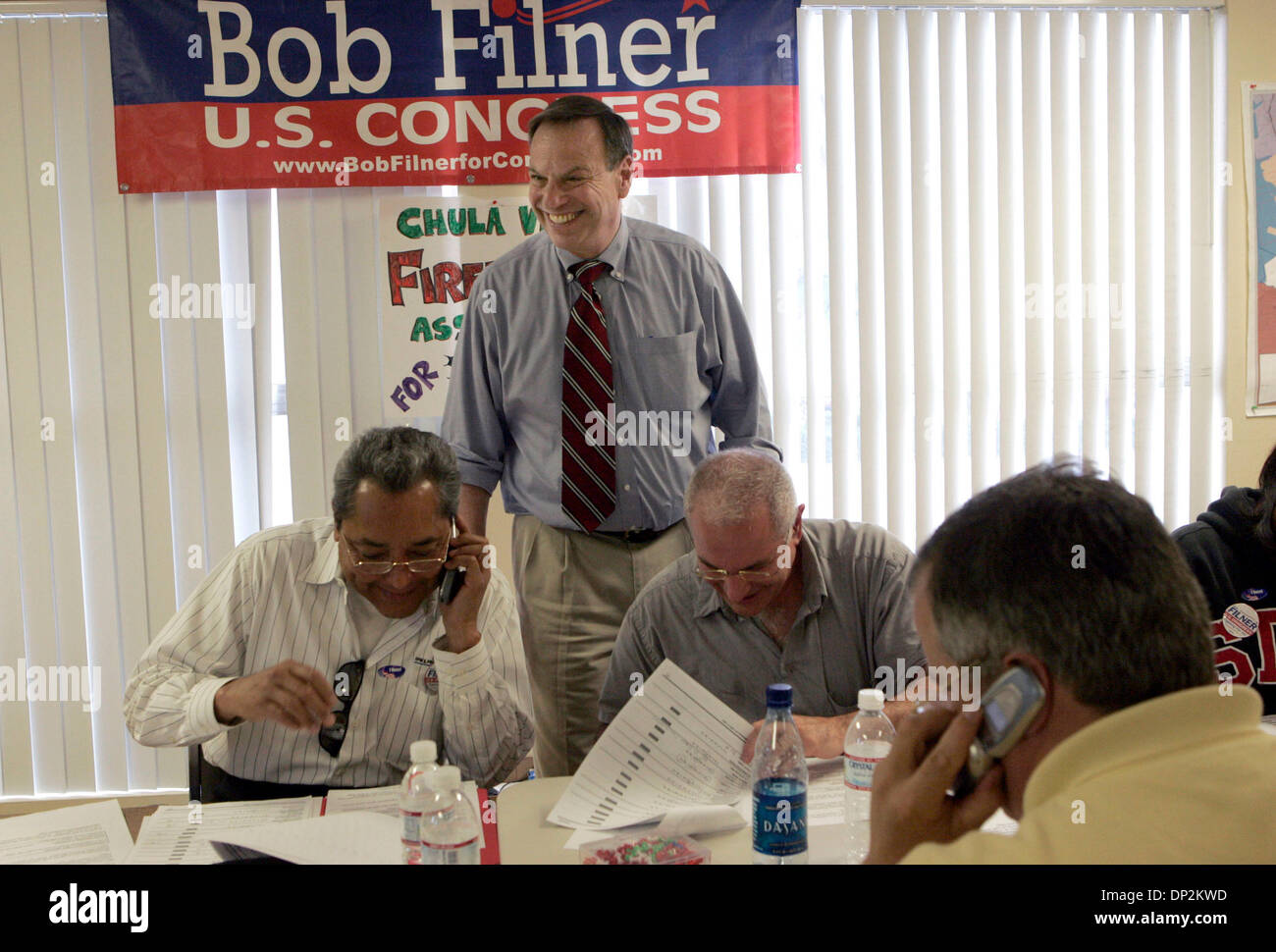 Jun 06, 2006; San Diego, CA, USA; Congressman BOB FILNER checks on his ...