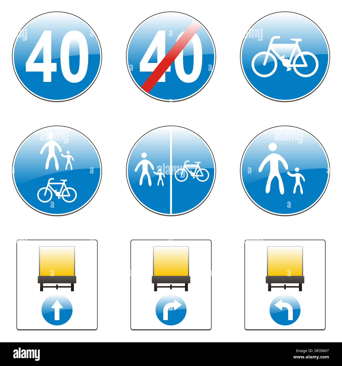isolated european road signs with details Stock Photo - Alamy