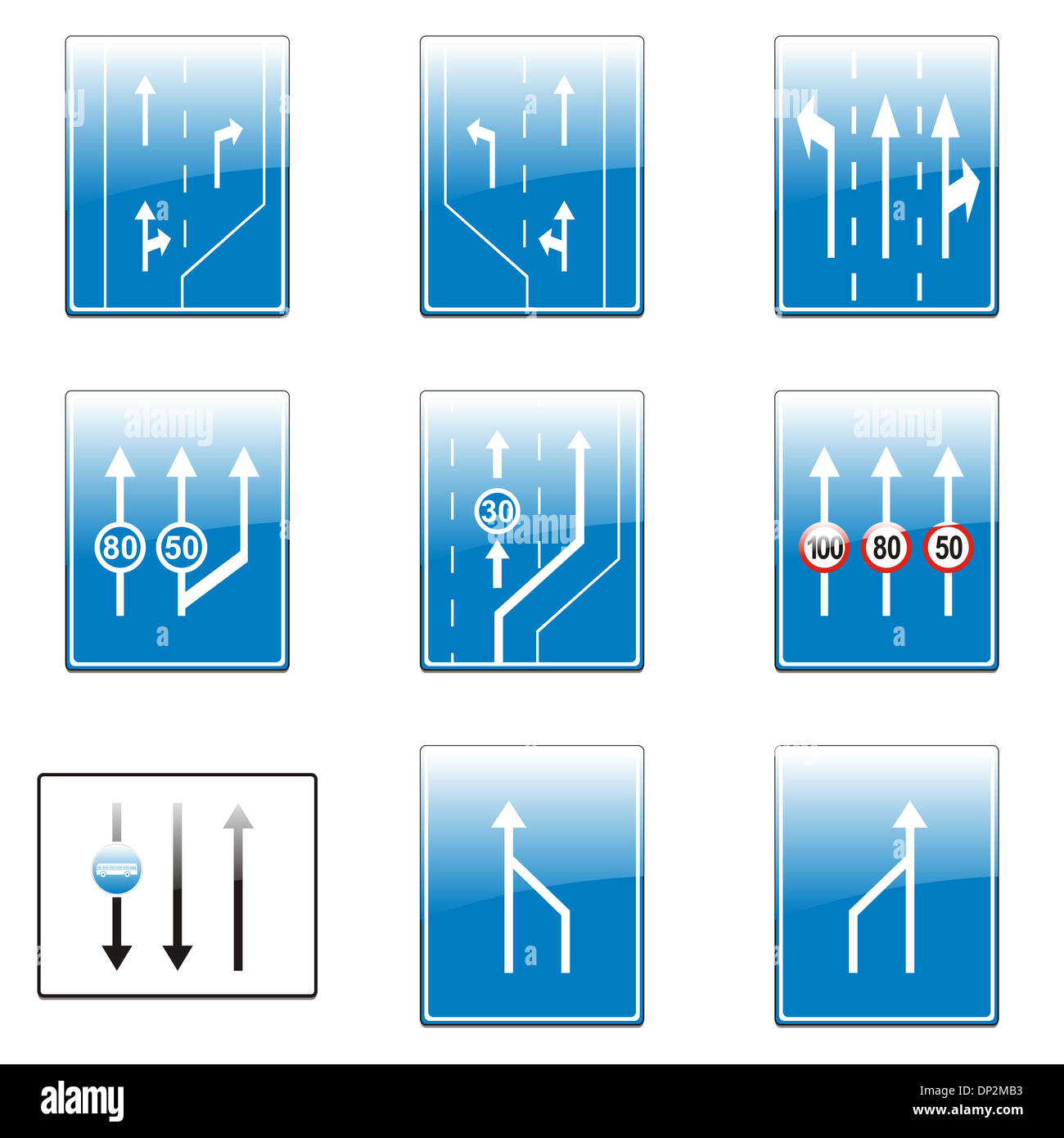 isolated european road signs with details Stock Photo - Alamy