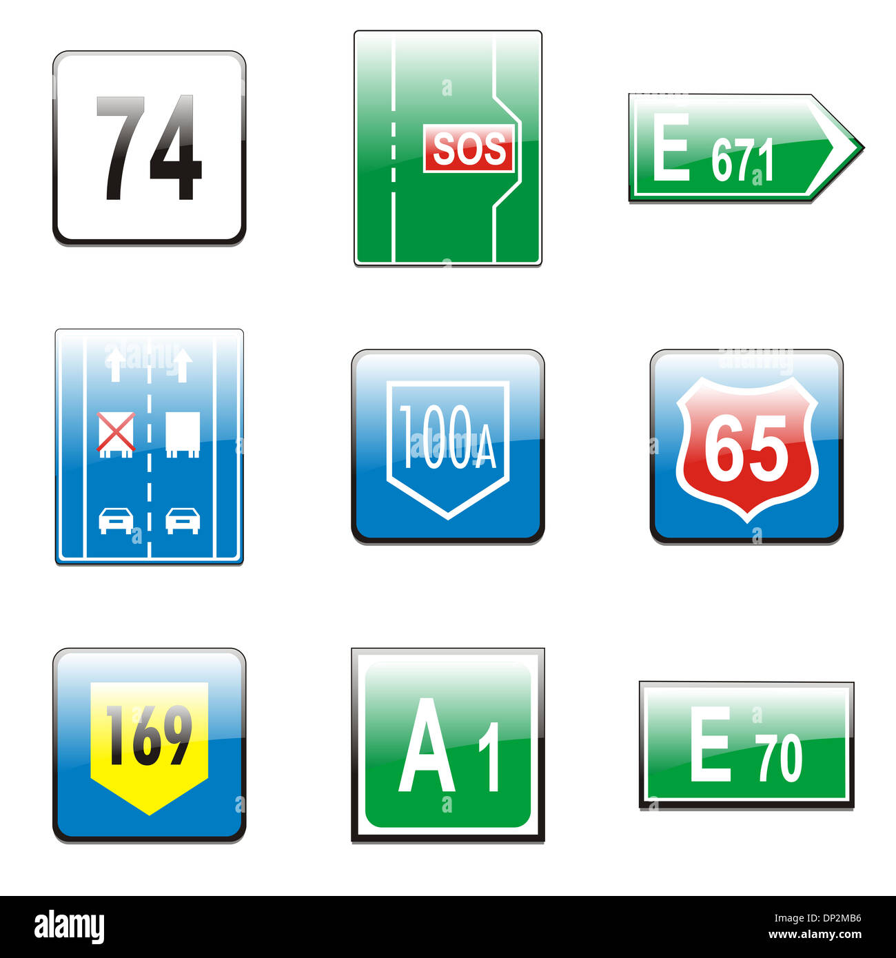 isolated european road signs with details Stock Photo - Alamy
