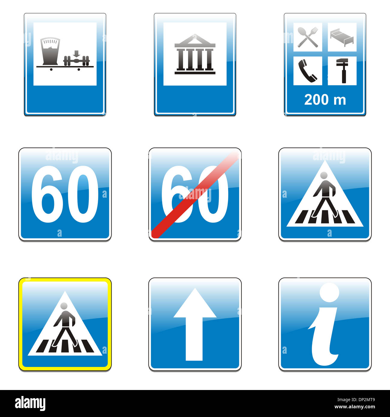 isolated european road signs with details Stock Photo - Alamy