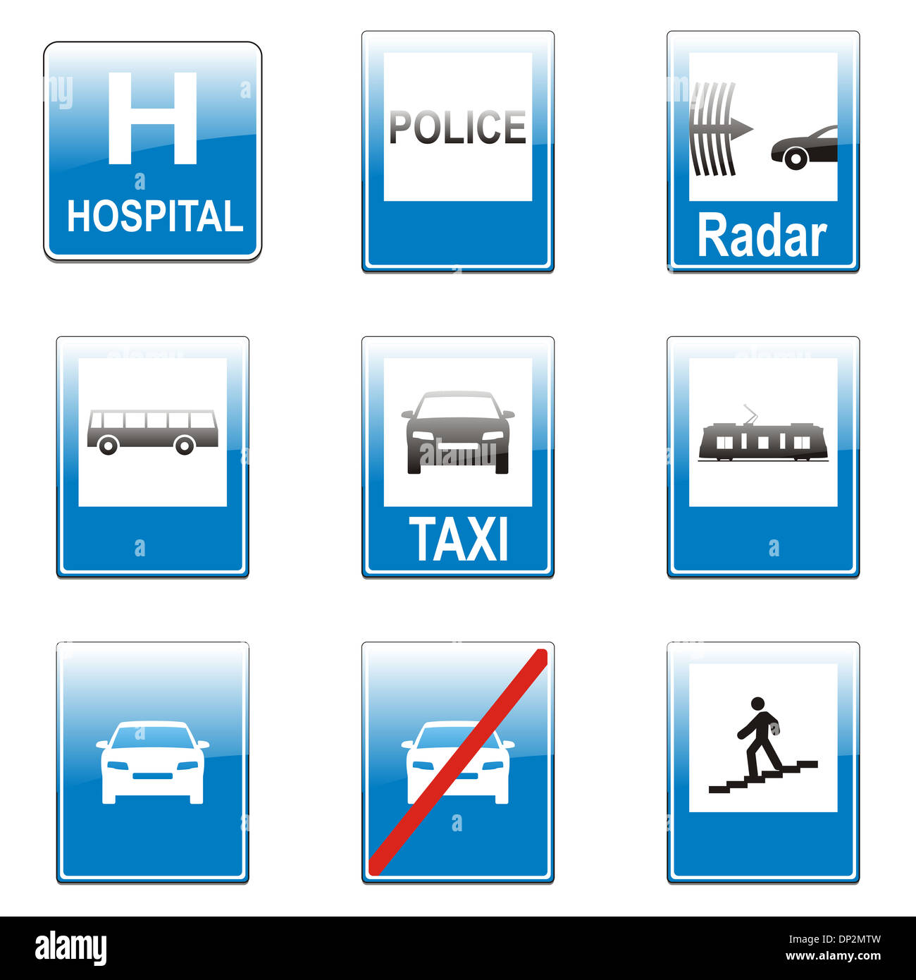 isolated european road signs with details Stock Photo - Alamy