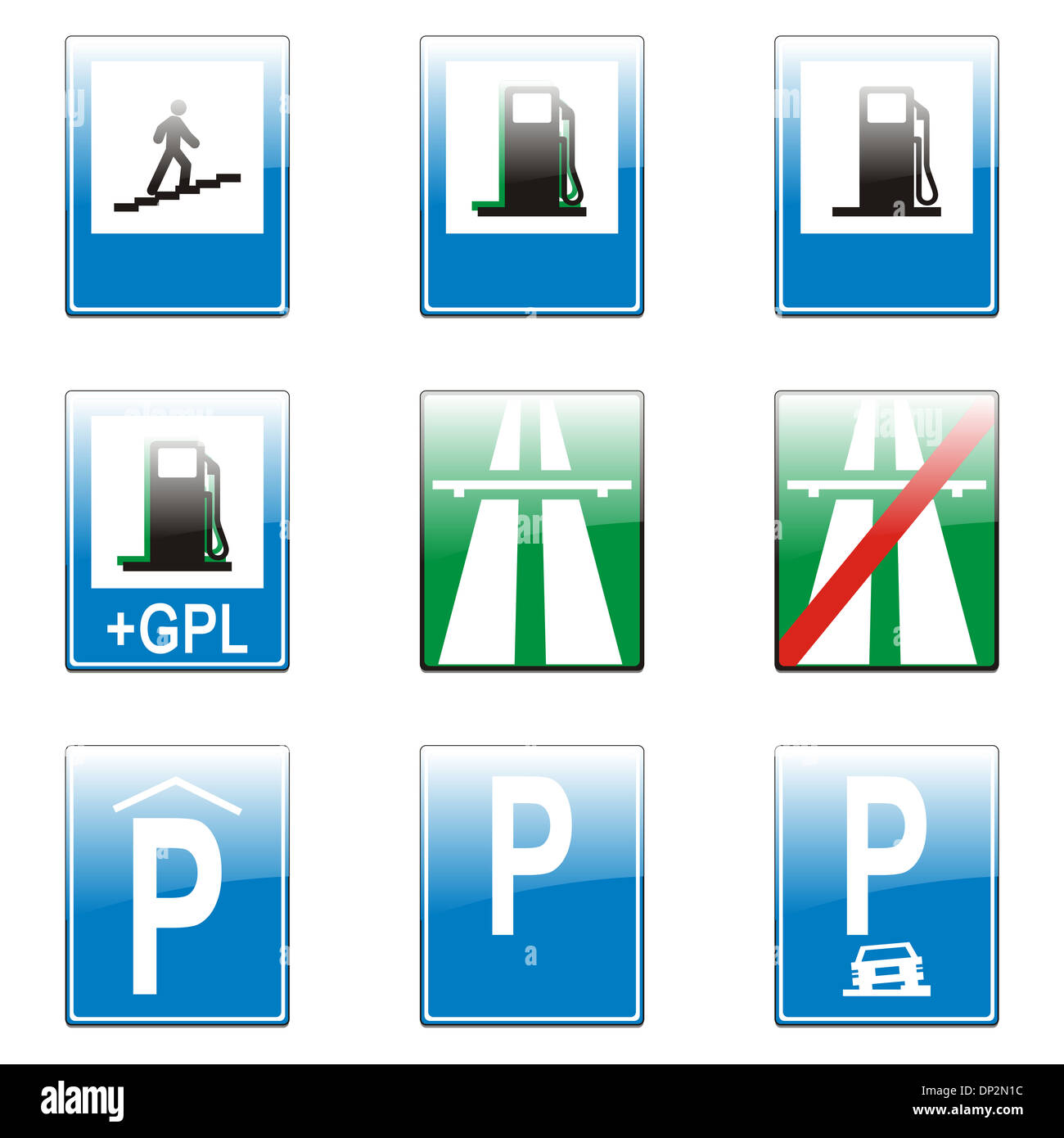 isolated european road signs with details Stock Photo - Alamy