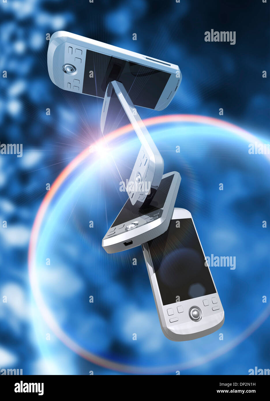 Mobile phones, artwork Stock Photo - Alamy