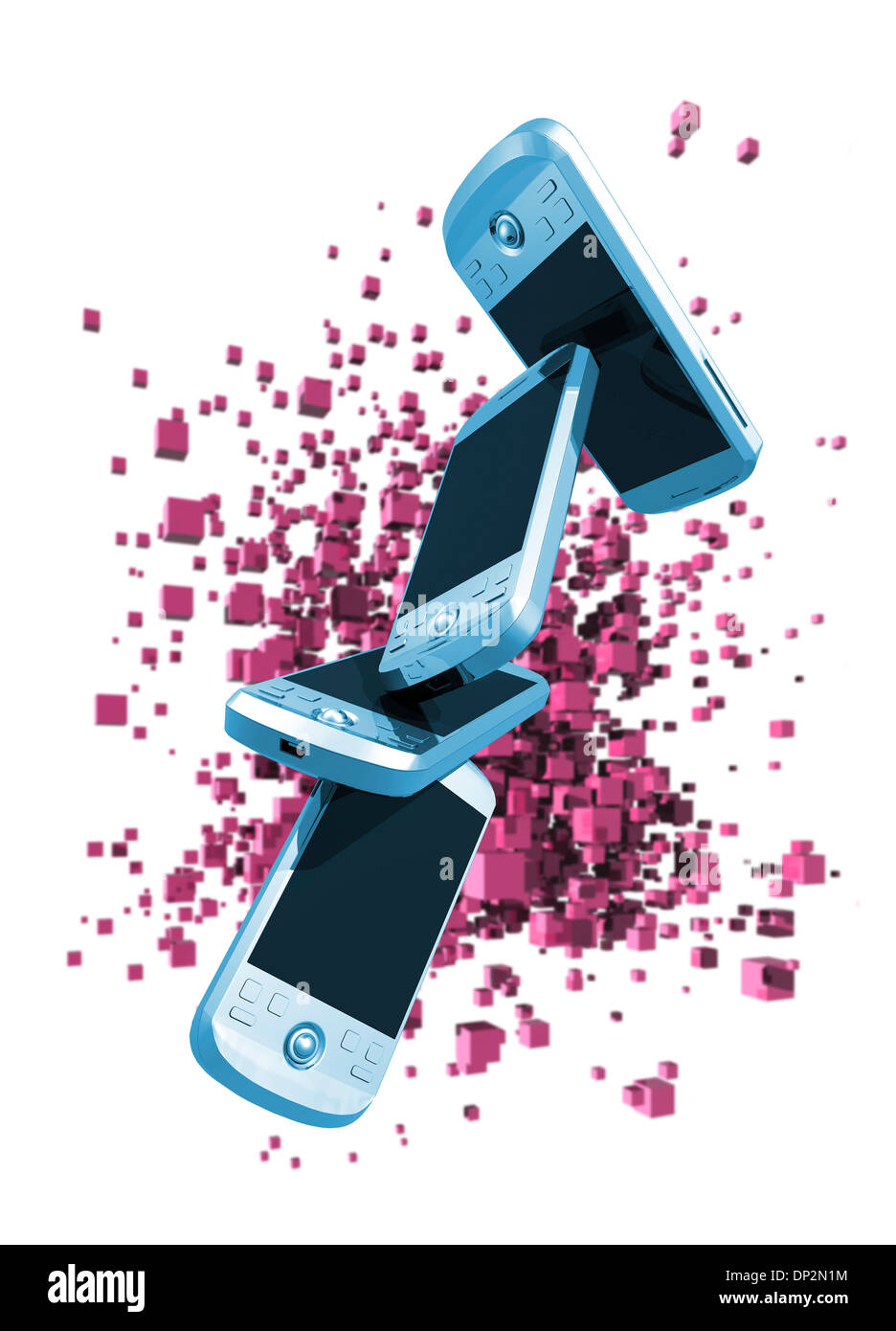 Mobile phones, artwork Stock Photo - Alamy