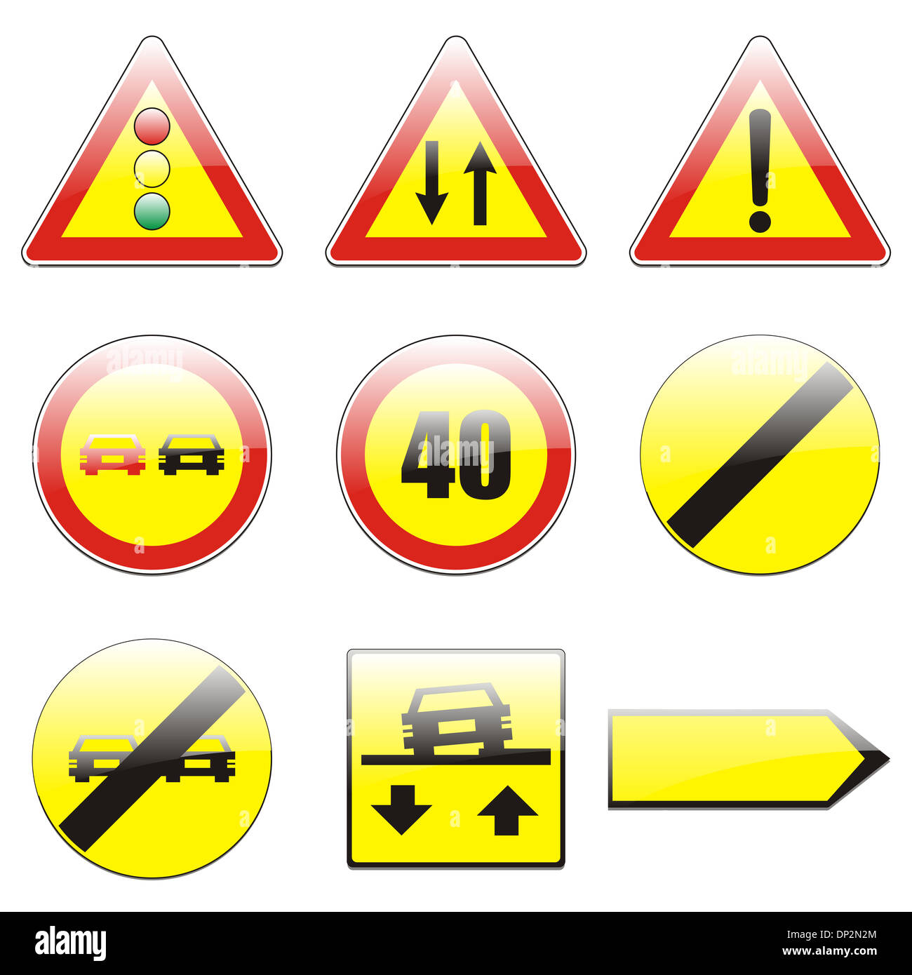 isolated european road signs with details Stock Photo - Alamy