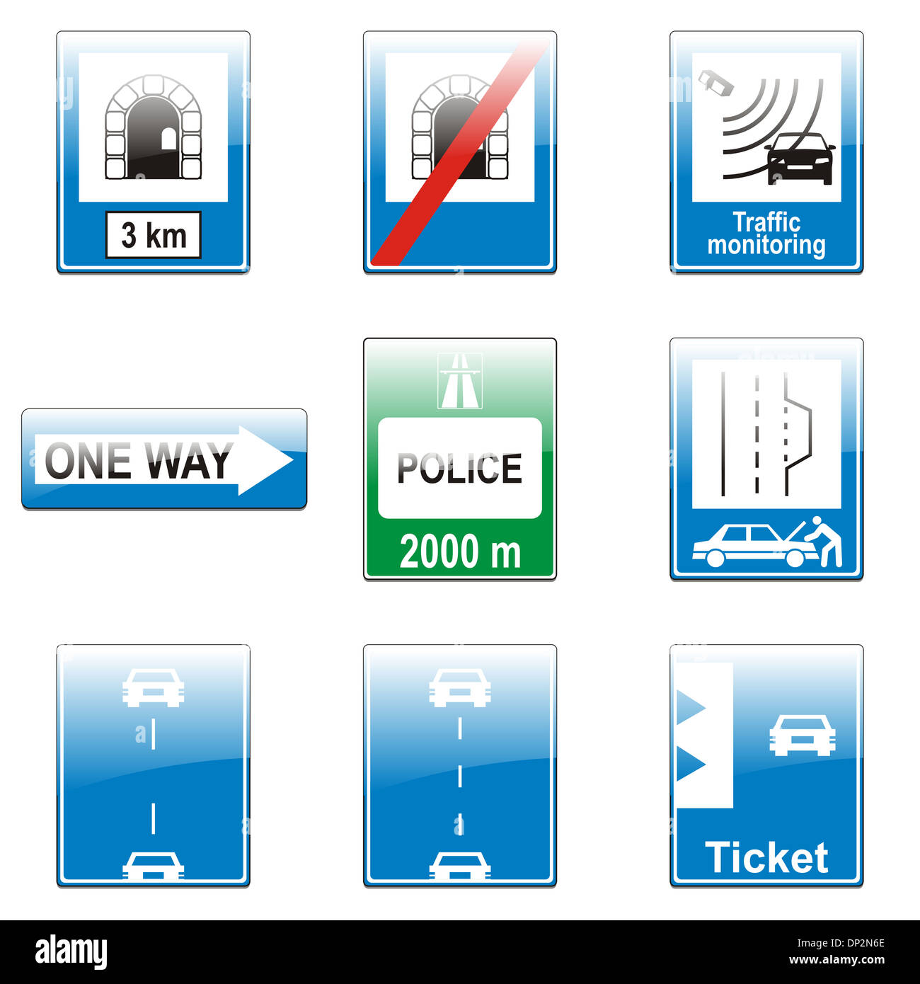 isolated european road signs with details Stock Photo - Alamy
