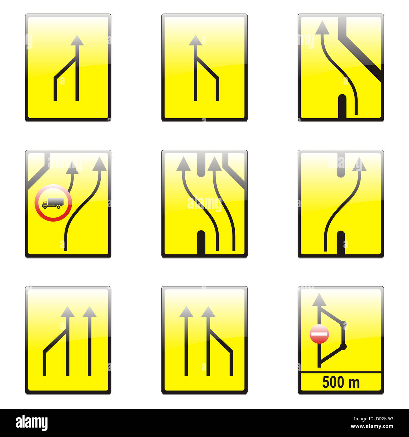 isolated european road signs with details Stock Photo - Alamy