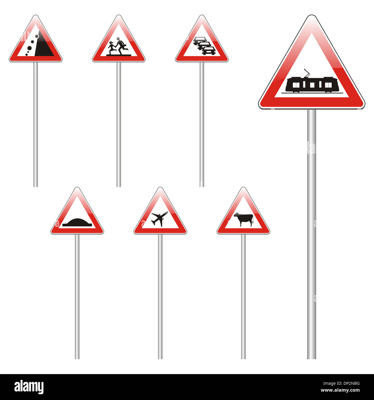 isolated european road signs Stock Photo - Alamy