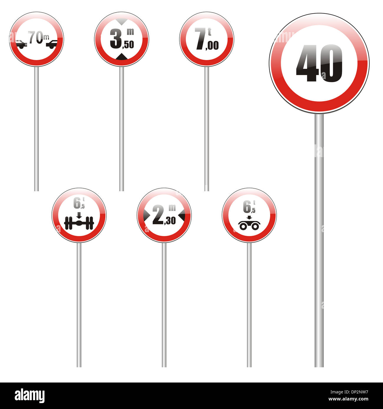 isolated european road signs Stock Photo - Alamy