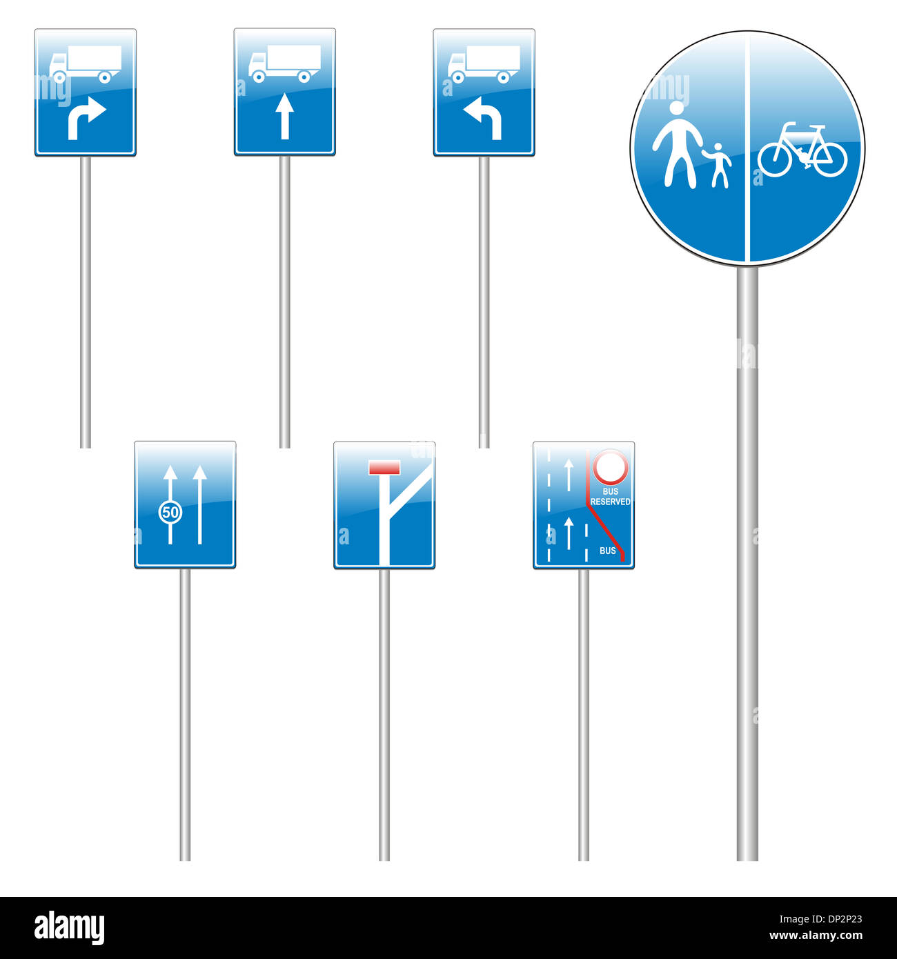 isolated european road signs Stock Photo - Alamy